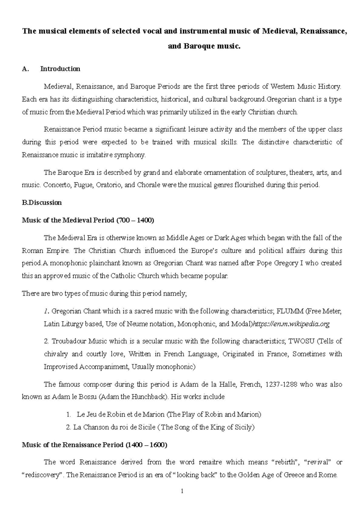 The musical elements of selected vocal and instrumental music of ...