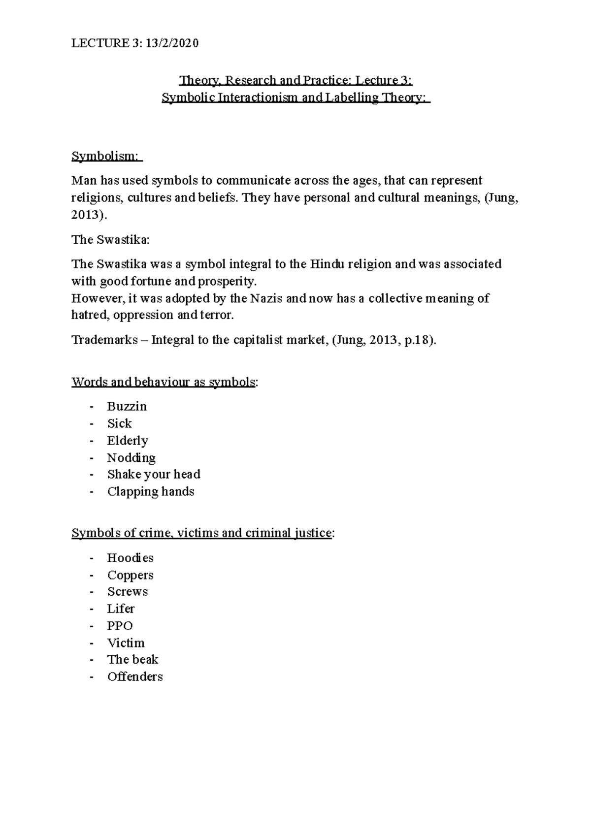 Theory L3 Notes Symbolic Interactionism And Labelling Theory Theory Research And Practice