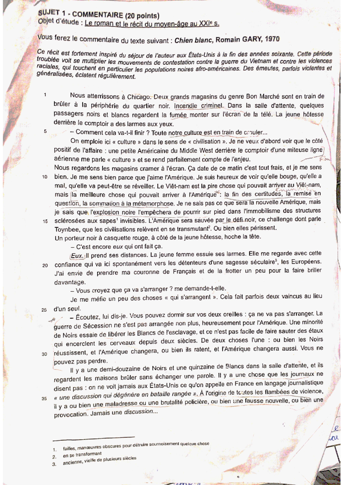 Bac blanc 2 - Français - Studocu