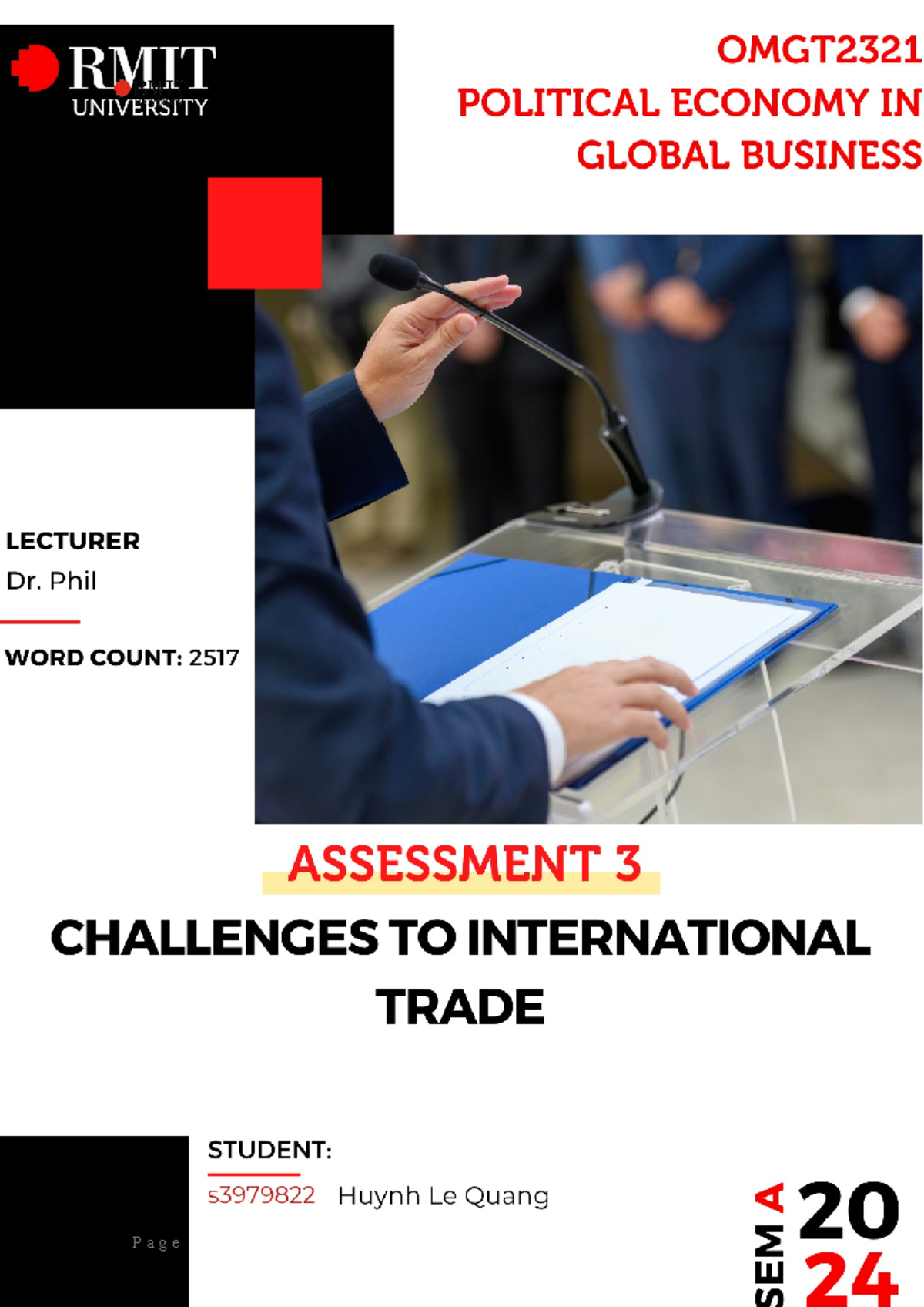 Gto assignment 1 - RMIT International University Vietnam OMGT 2321 ...