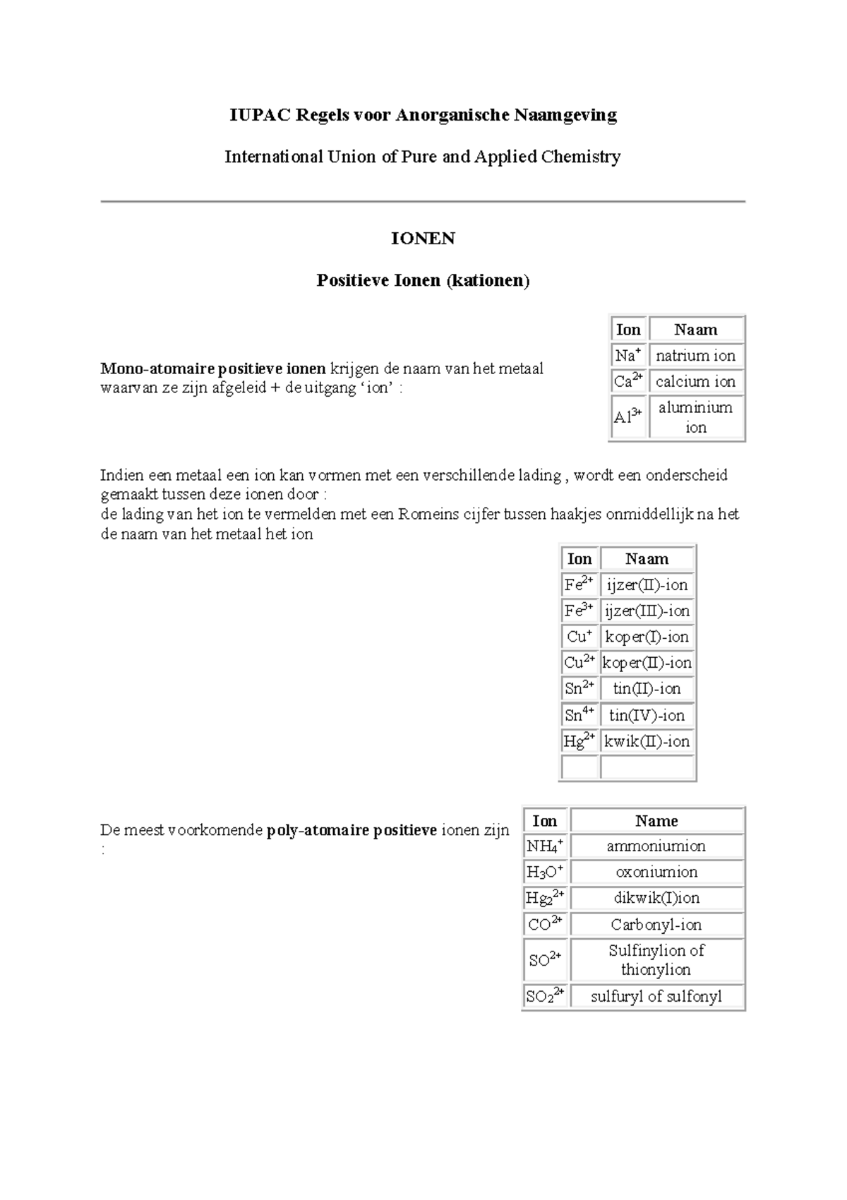 Iupac regels voor de nomenclatuur aangepast - IUPAC Regels voor ...