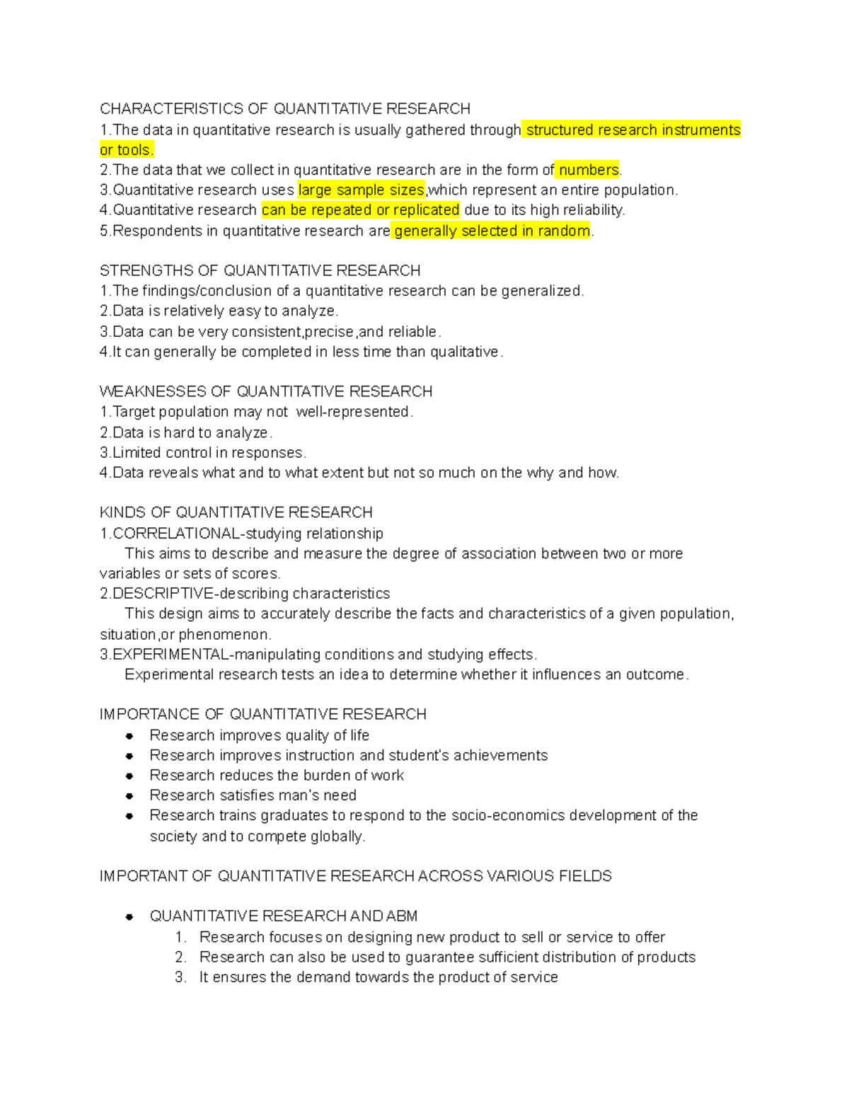 Practical- Research- Reviewer - CHARACTERISTICS OF QUANTITATIVE ...