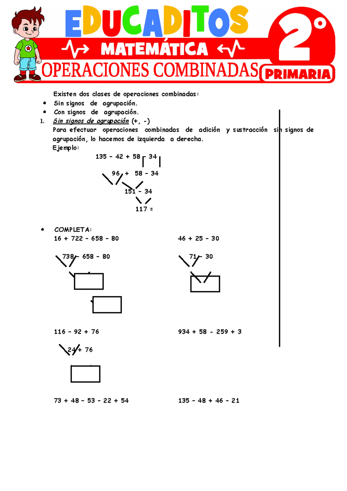 Operaciones-Combinadas-para-Segundo-Grado-de-Primaria - ####### Existen ...