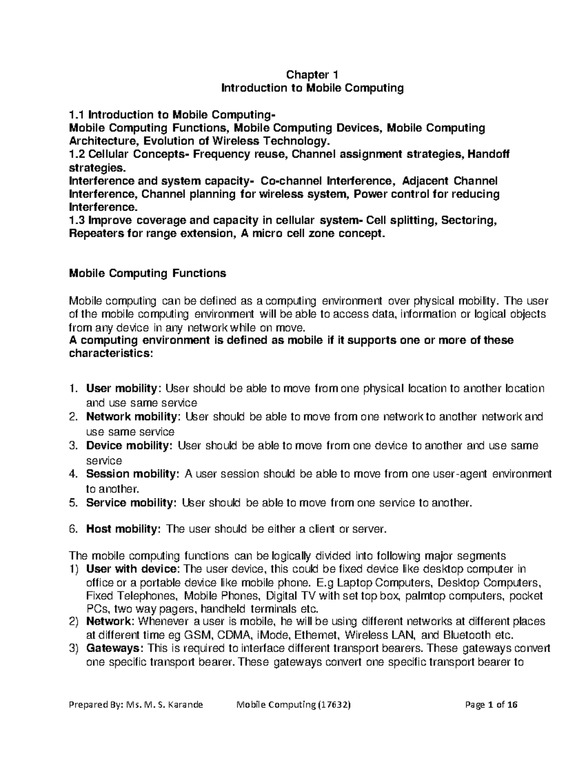 Chapter 1 introuduction to mobile computing - Chapter 1 Introduction to ...