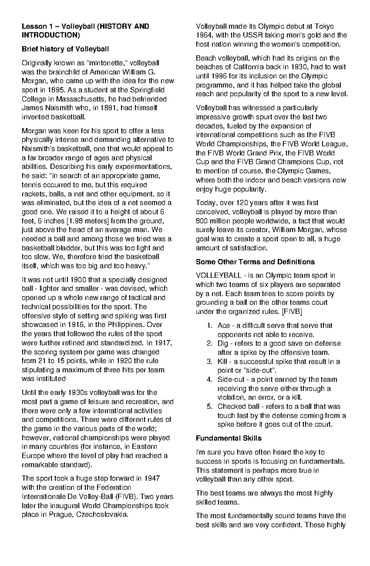 PE lesson about team sports 1-3 very informative - Lesson 1 ...