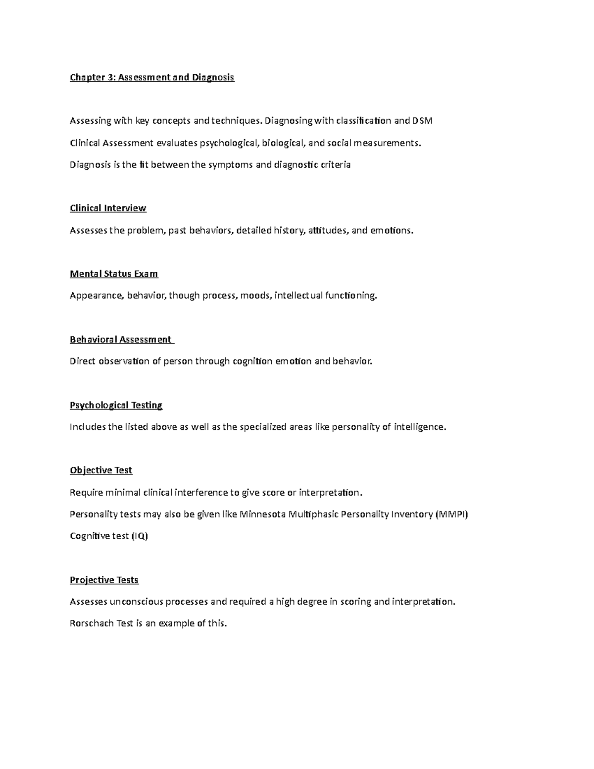 Chapter 3 Psychology - Chapter 3: Assessment and Diagnosis Assessing with key concepts and - Studocu