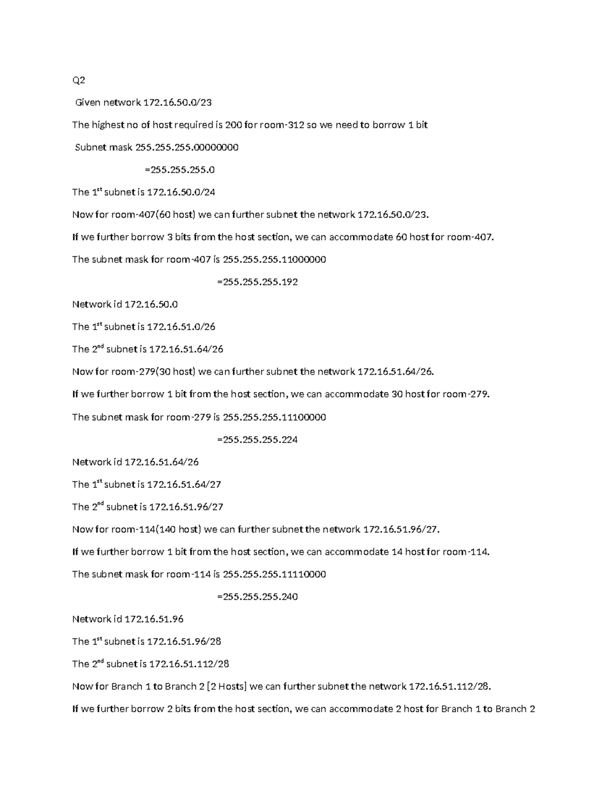 Subnetting - hgtf,hfkarzghrclf hgkd hf,hjv - Q Given network 172.16.50 ...