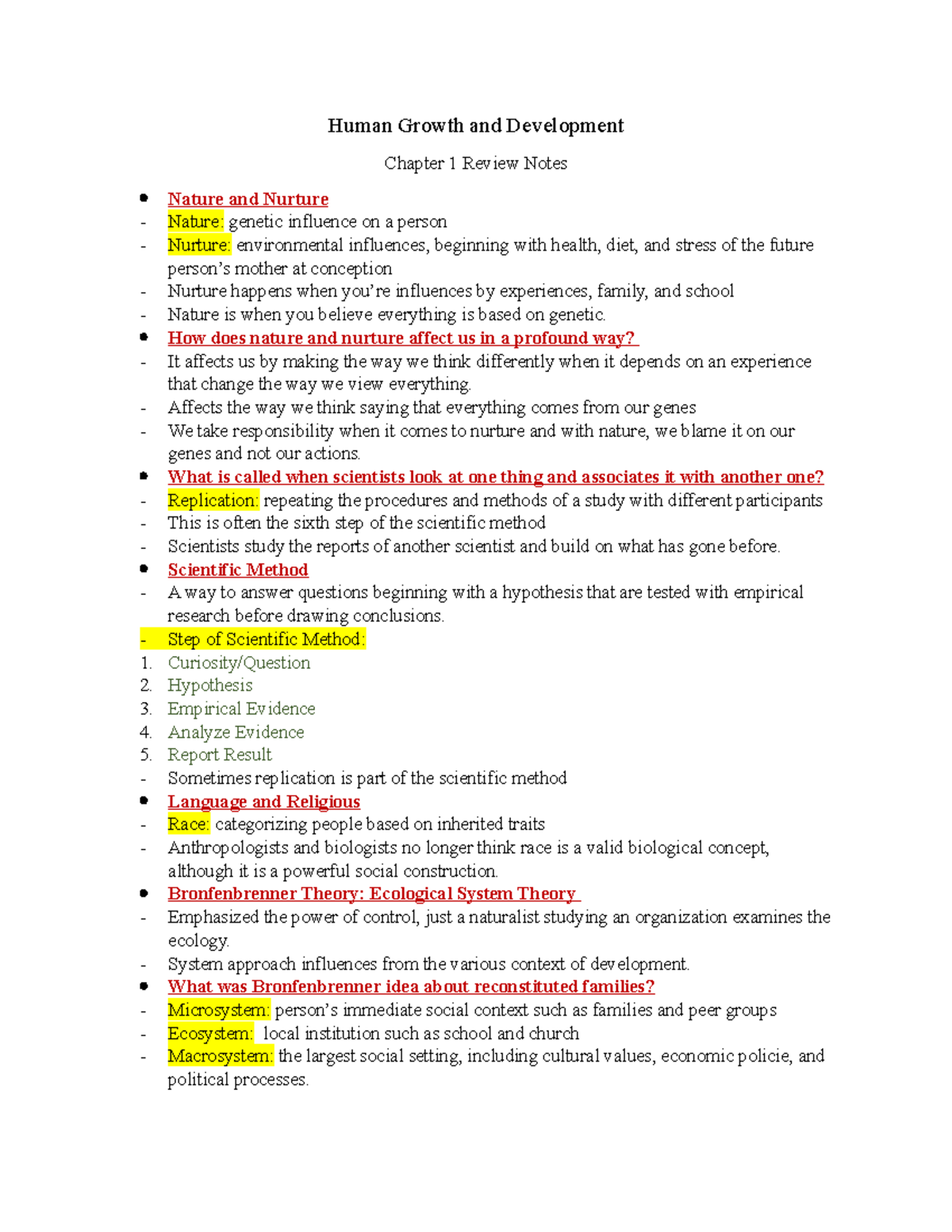 Human Growth and Developmen 1 - Human Growth and Development Chapter 1 ...