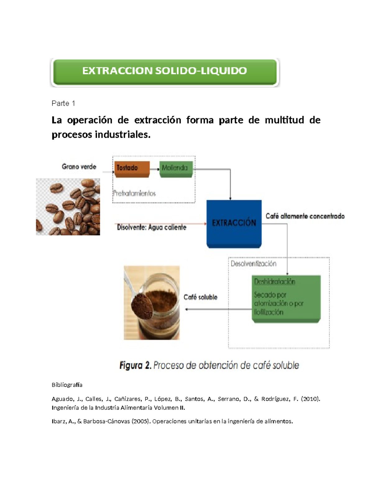 Extraccion solido liquido - Parte 1 La operación de extracción forma ...