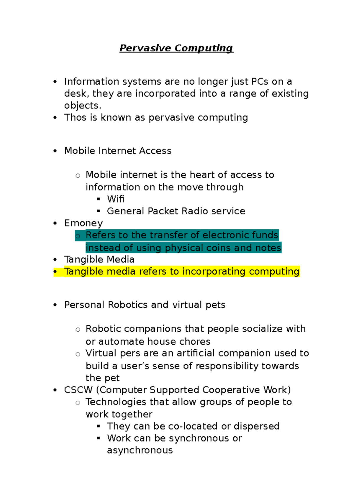 Pervasive Computing - Thos is known as pervasive computing Mobile ...