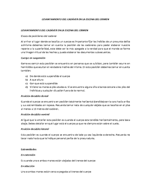 Posiciones DE Cadáveres cristica - POSICIONES DE CADÁVERES En las ...