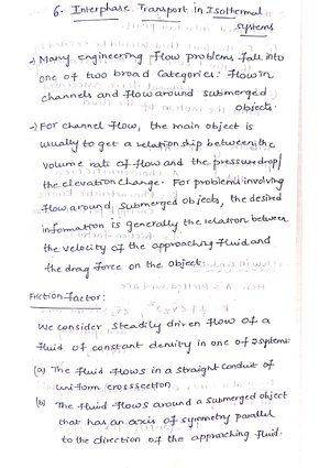 Transport 2 - Lecture Notes by professor Marcus - CHE 533 - Studocu