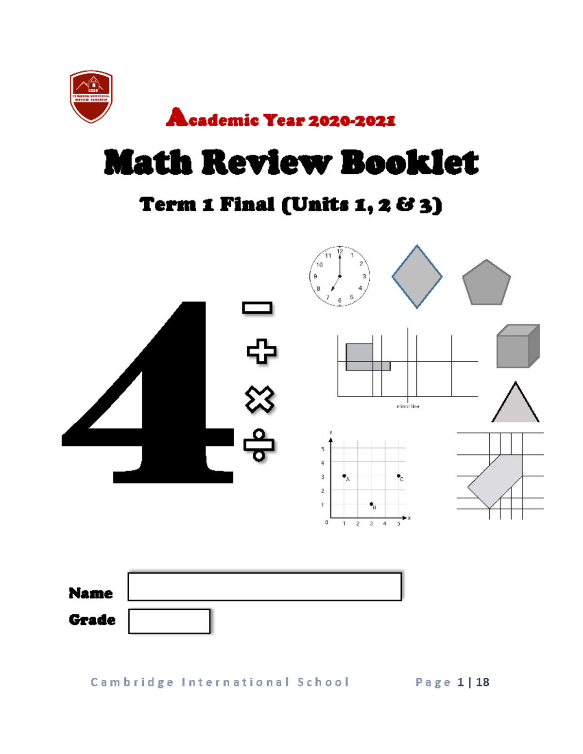 Stage 4 Math Term 1 Final Review Pack-2020-2021 - Academic Year 2020 ...