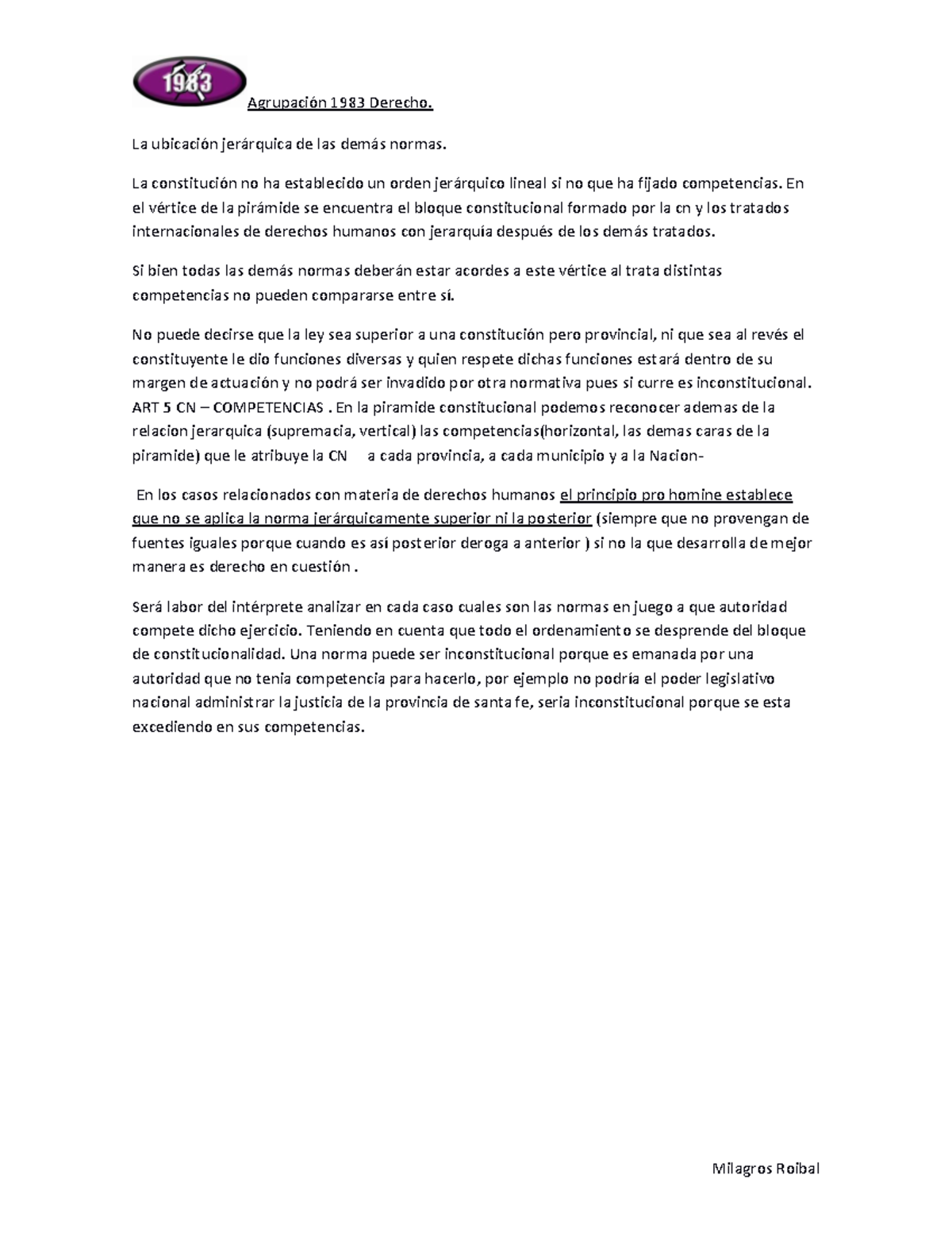 DERR-6-10 - Historia Constitucional Argentina - La ubicación jerárquica ...