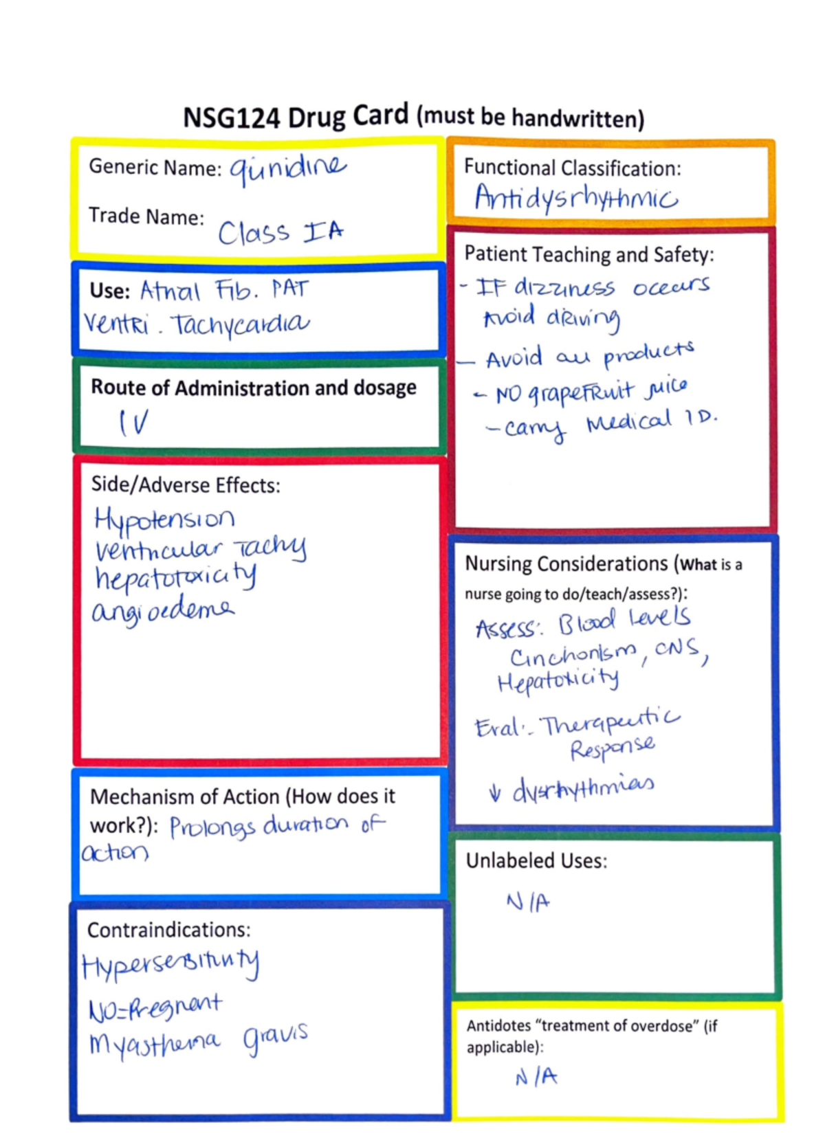 Week10 drug cards - ' Ge n er ic Name: 9·uY\ id("\tb Functio nal Cl ass ...