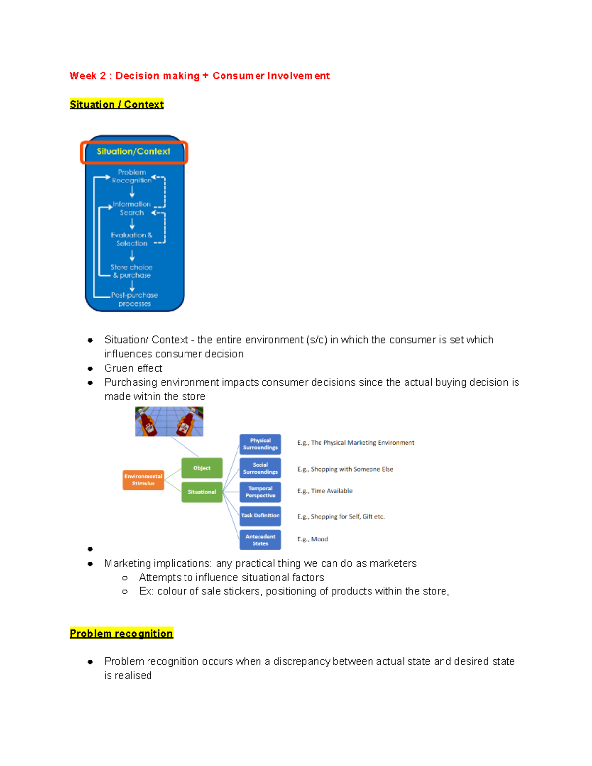 CB week 2 - CB week 2 notes - Week 2 : Decision making + Consumer ...