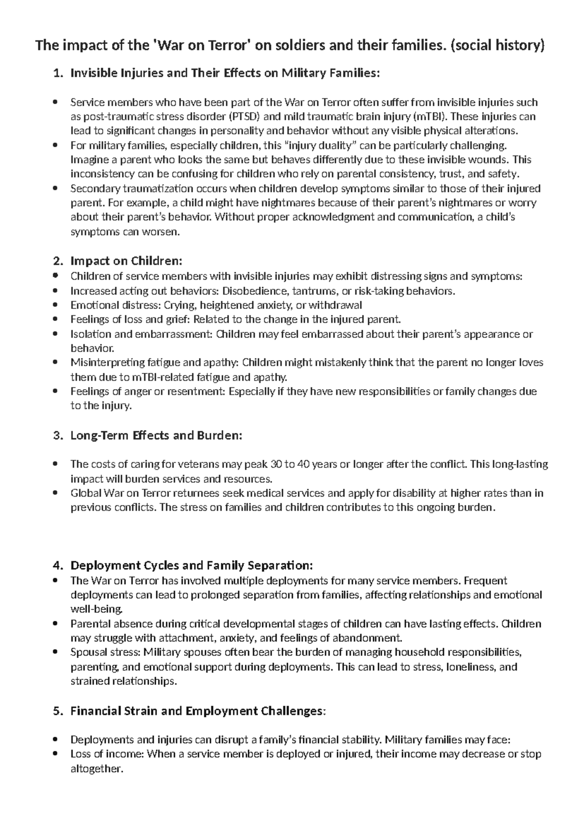 War on terror research - The impact of the 'War on Terror' on soldiers ...