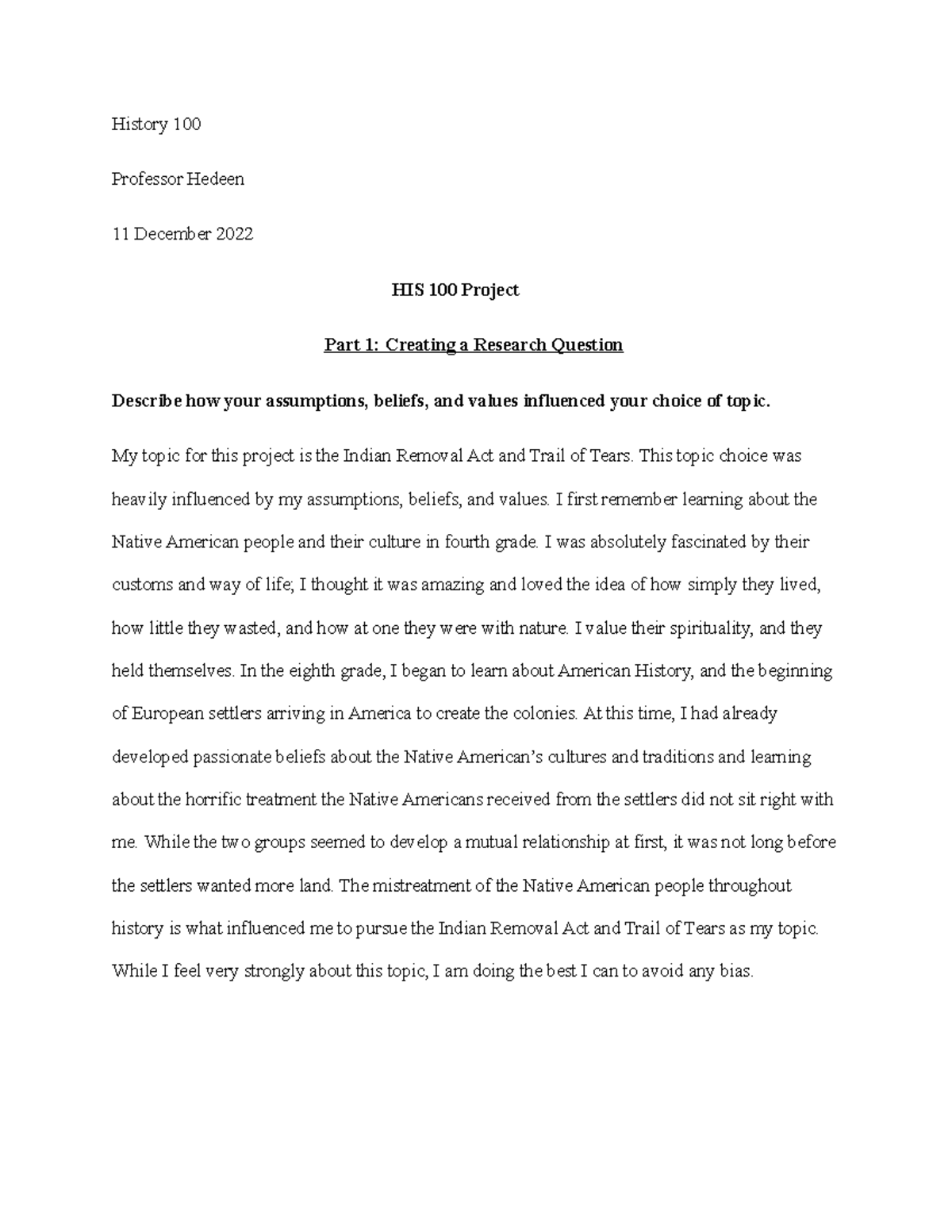 Snhu hist 100 project example 2 - History 100 Professor Hedeen 11 ...