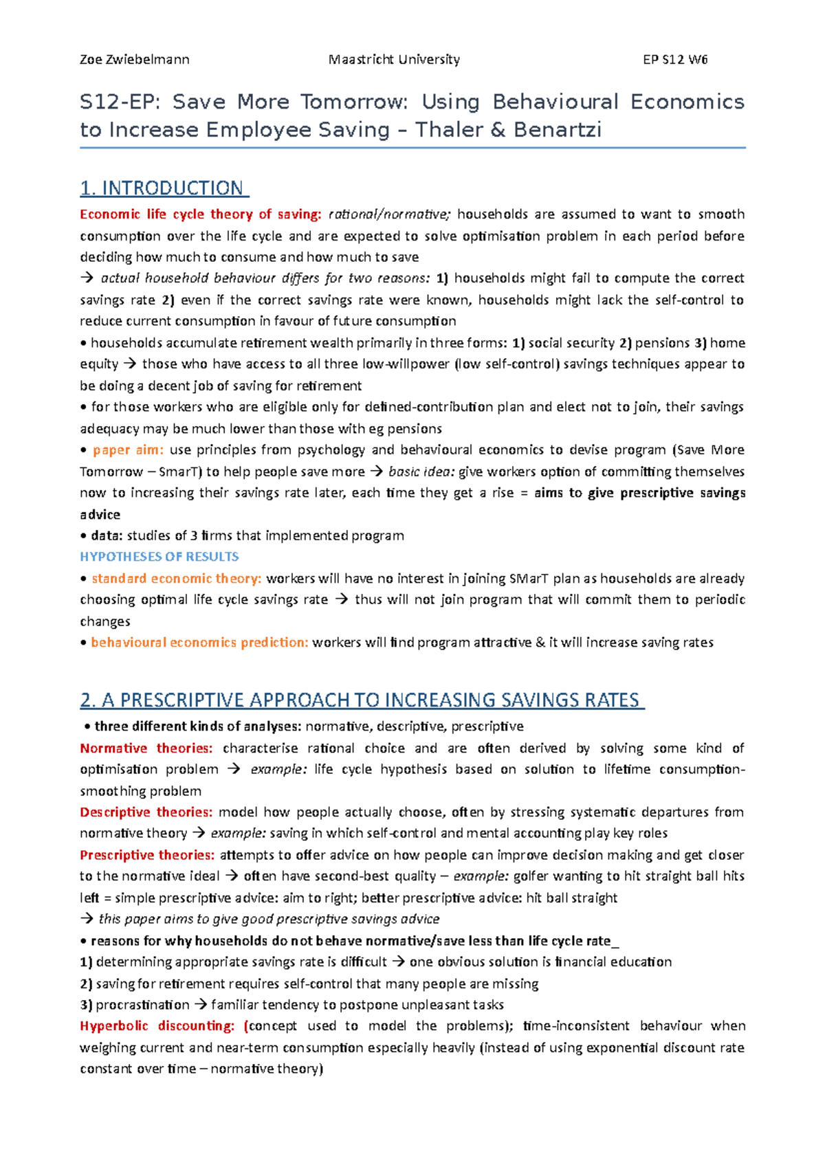 S12-EP Save More Tomorrow, Using Behavioural Economics to Increase ...