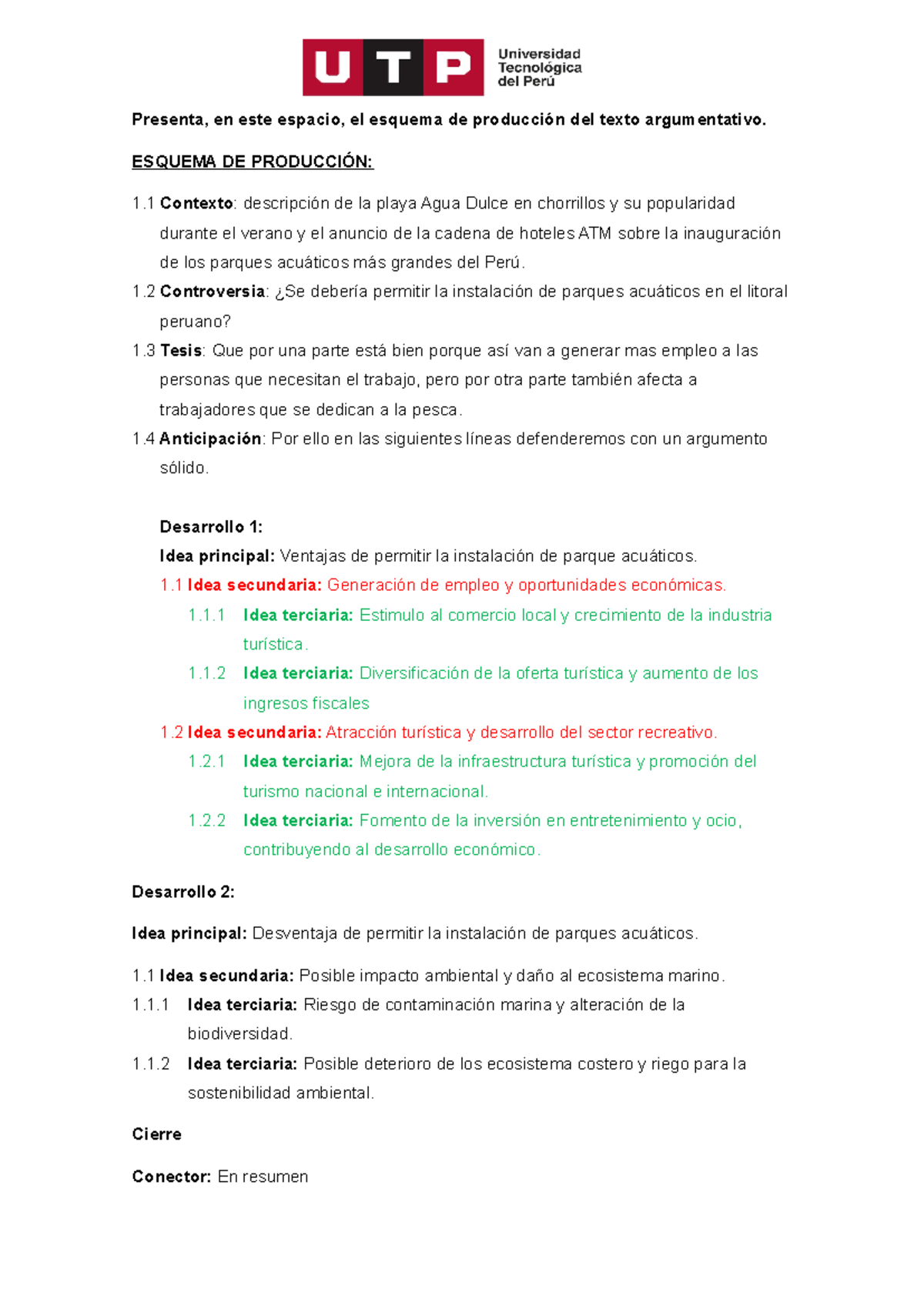 Texto Hoteles LIMA - Presenta, en este espacio, el esquema de ...