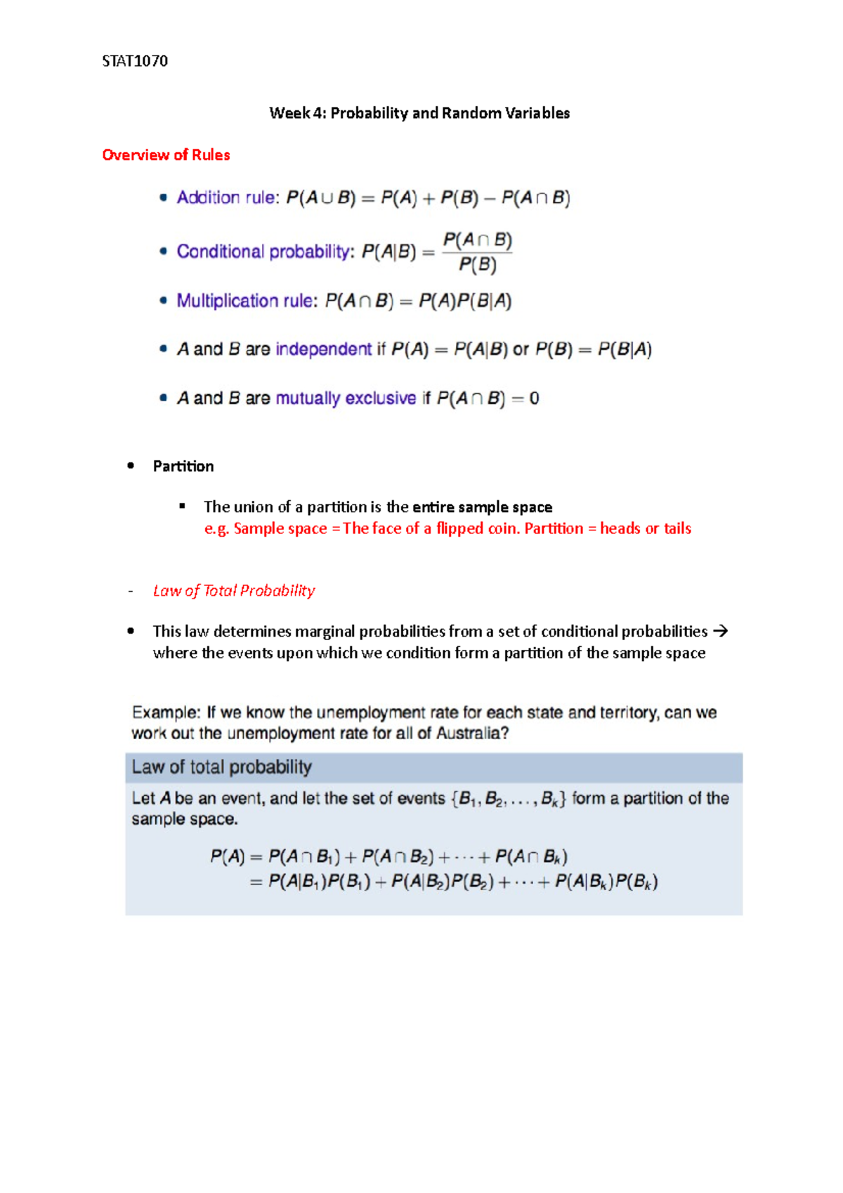 4. Probability and Random variables - Week 4: Probability and Random ...