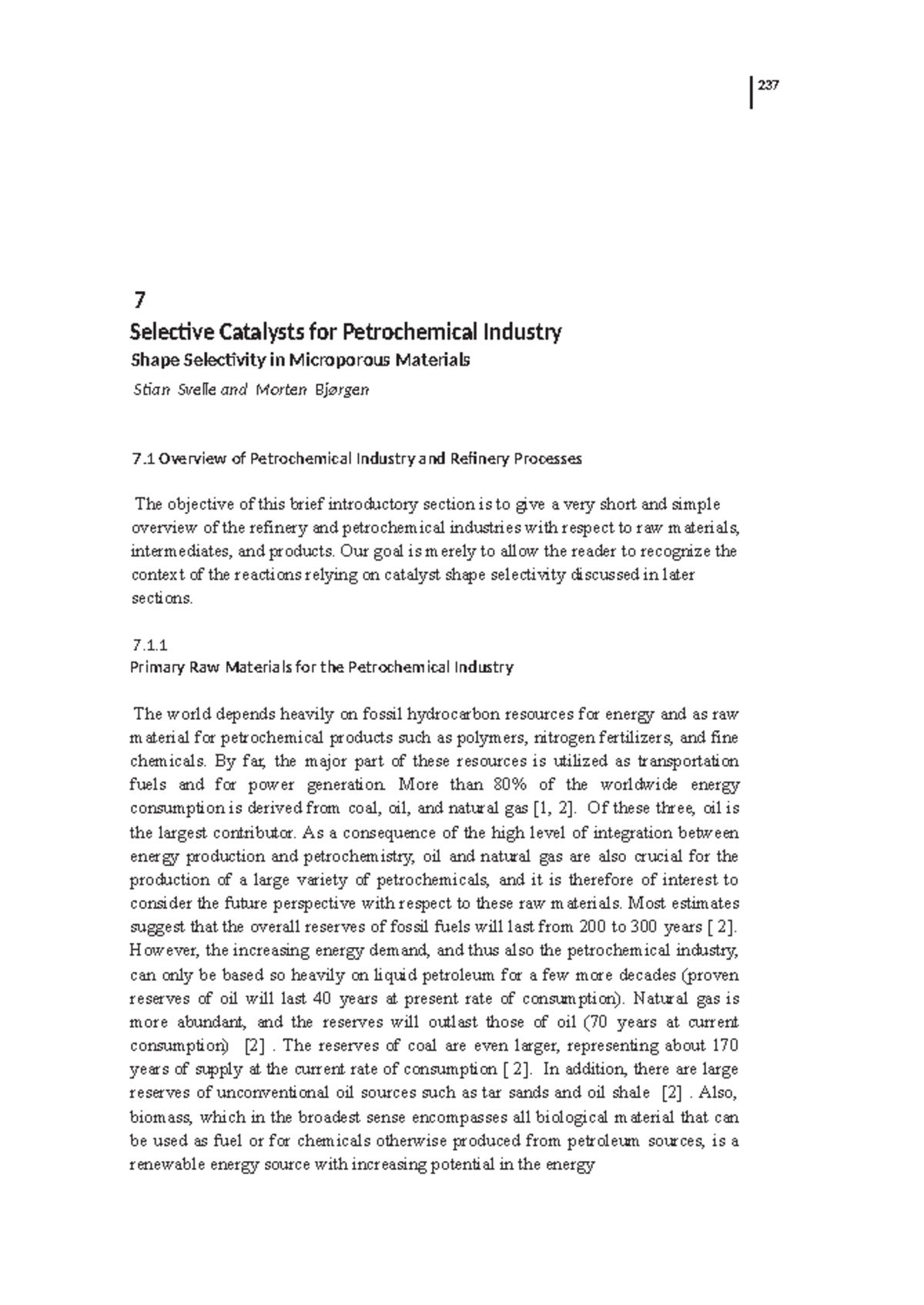 Selective Catalysts for Petrochemical Industry - 237 7 Selective ...