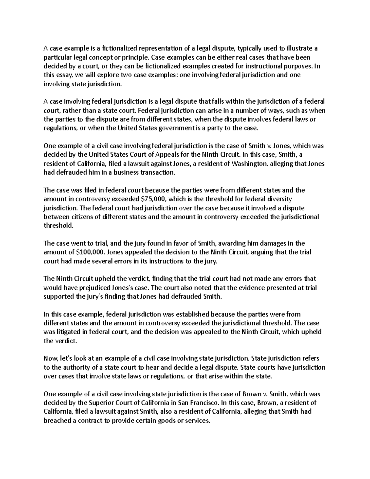 Case example - Case examples can be either real cases that have been ...