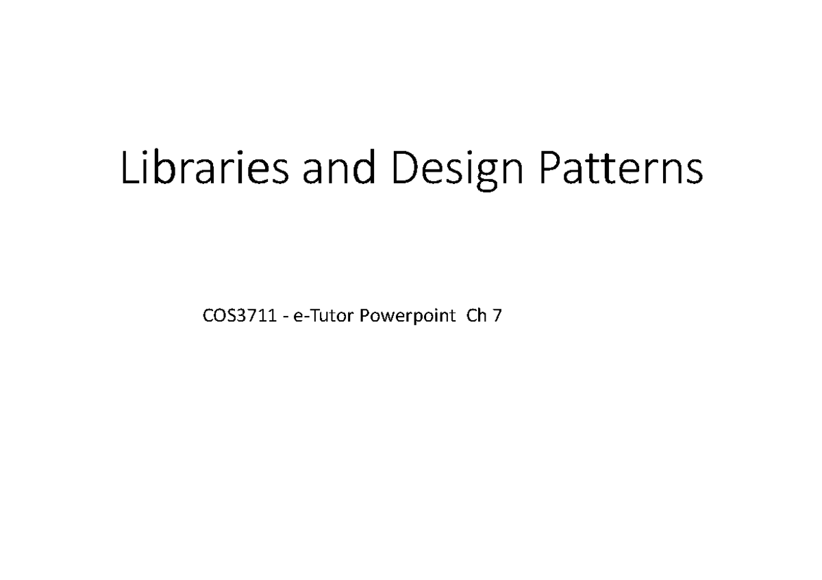 Library And Design Pattern - Libraries and Design PatternsLibraries and ...