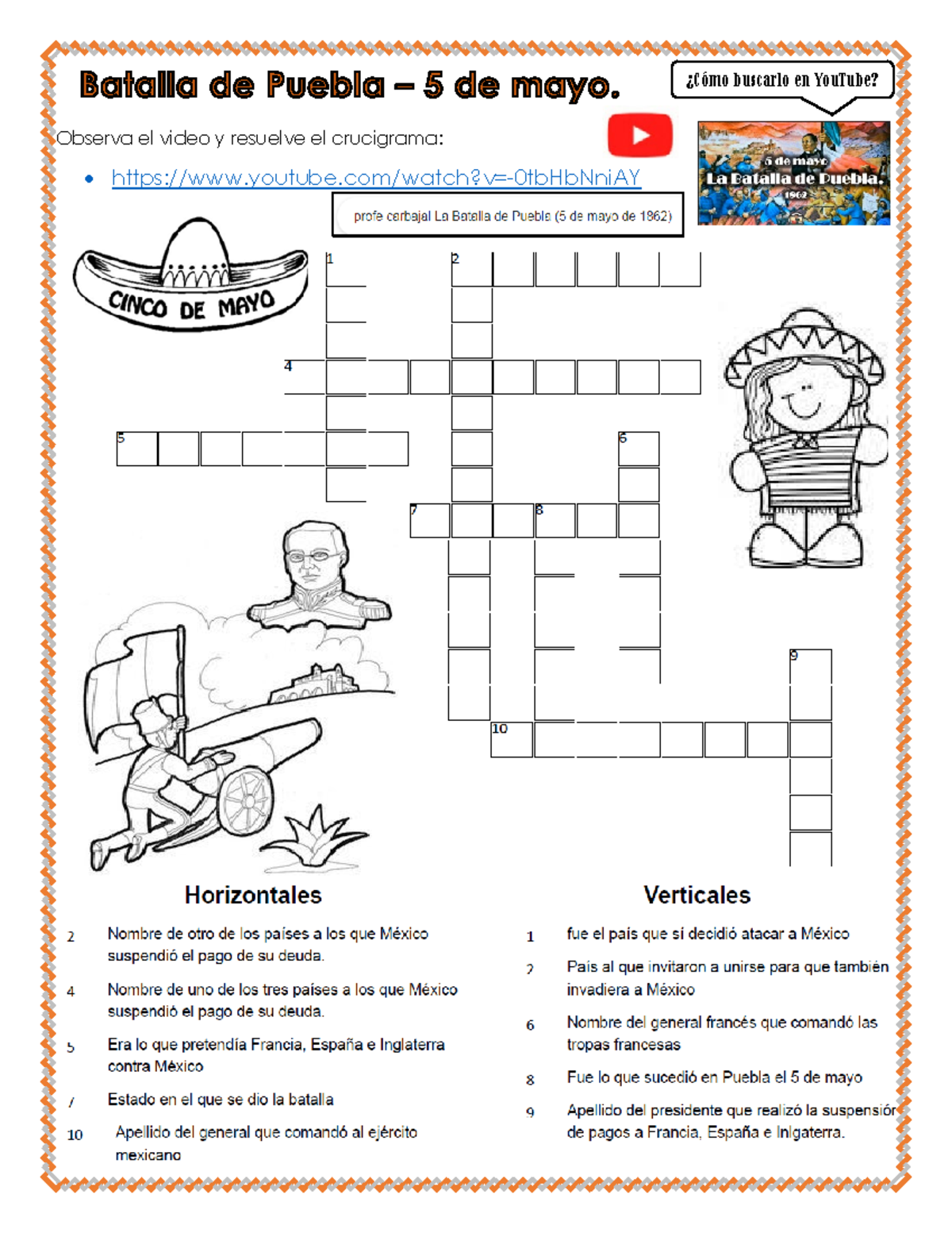 Actividades Batalla de Puebla (5 de mayo) - Observa el video y resuelve ...