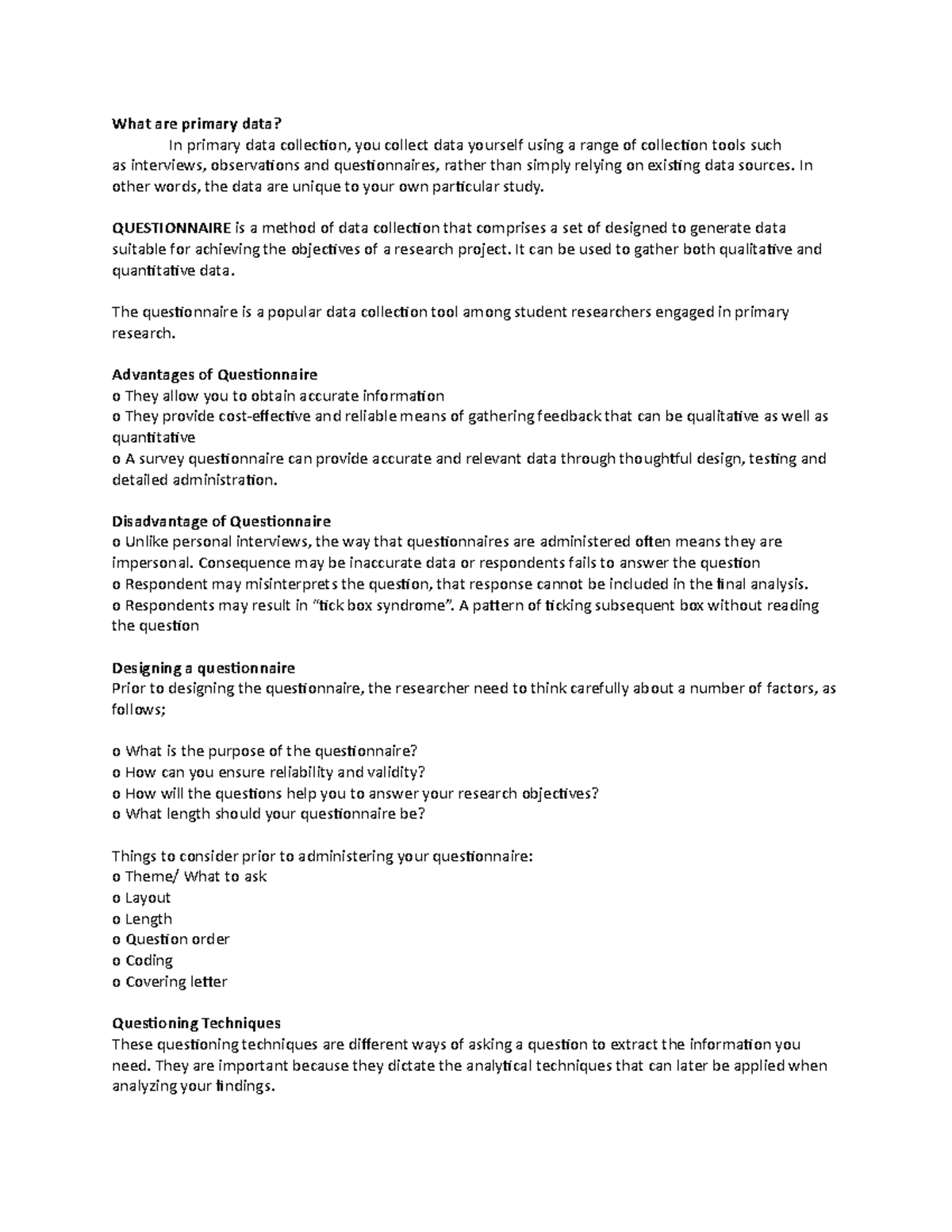 Designing Research Instrument - What are primary data? In primary data ...