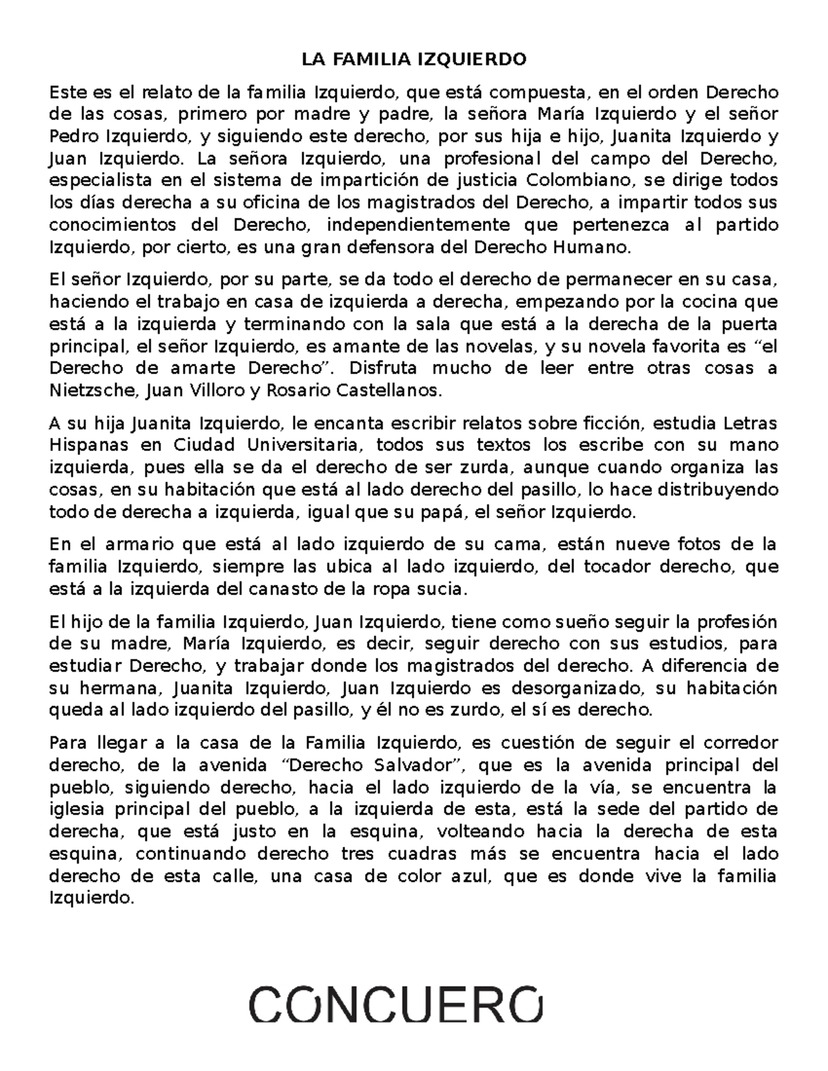 LA Familia Izquierdo - LA FAMILIA IZQUIERDO Este es el relato de la ...