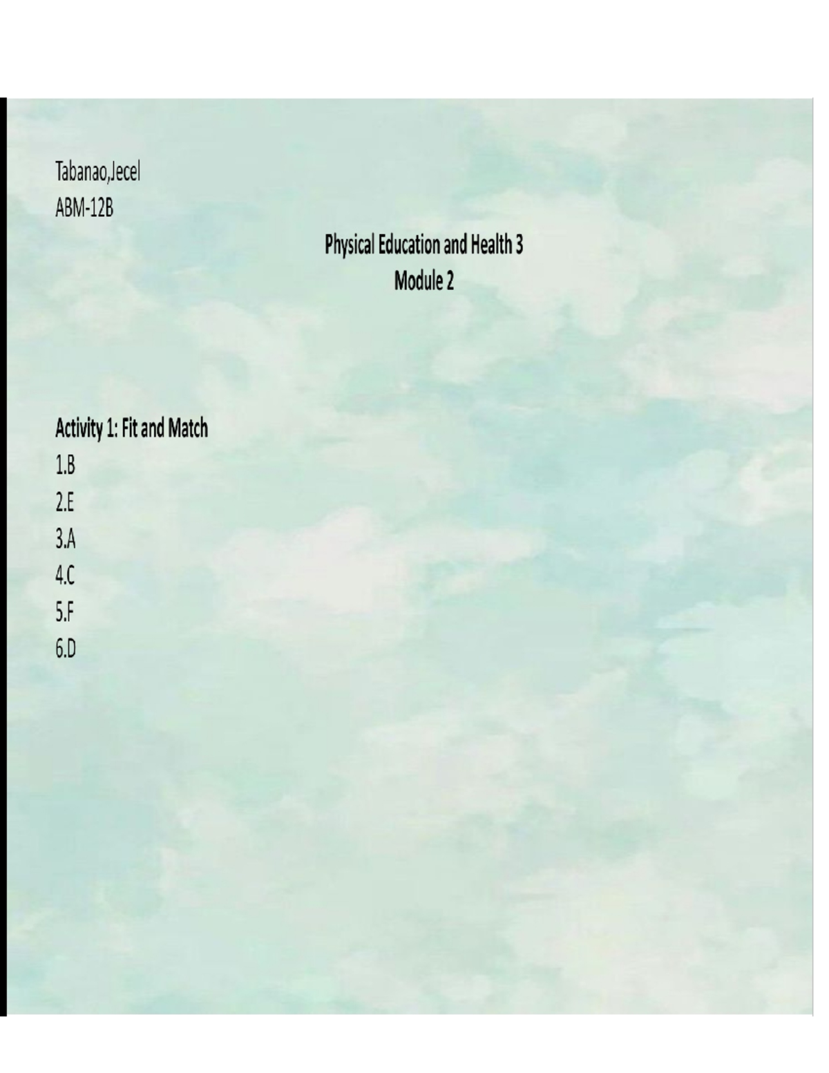 Tabanao Jecel Abm 12B PEH Module 2 - Accountancy - Studocu