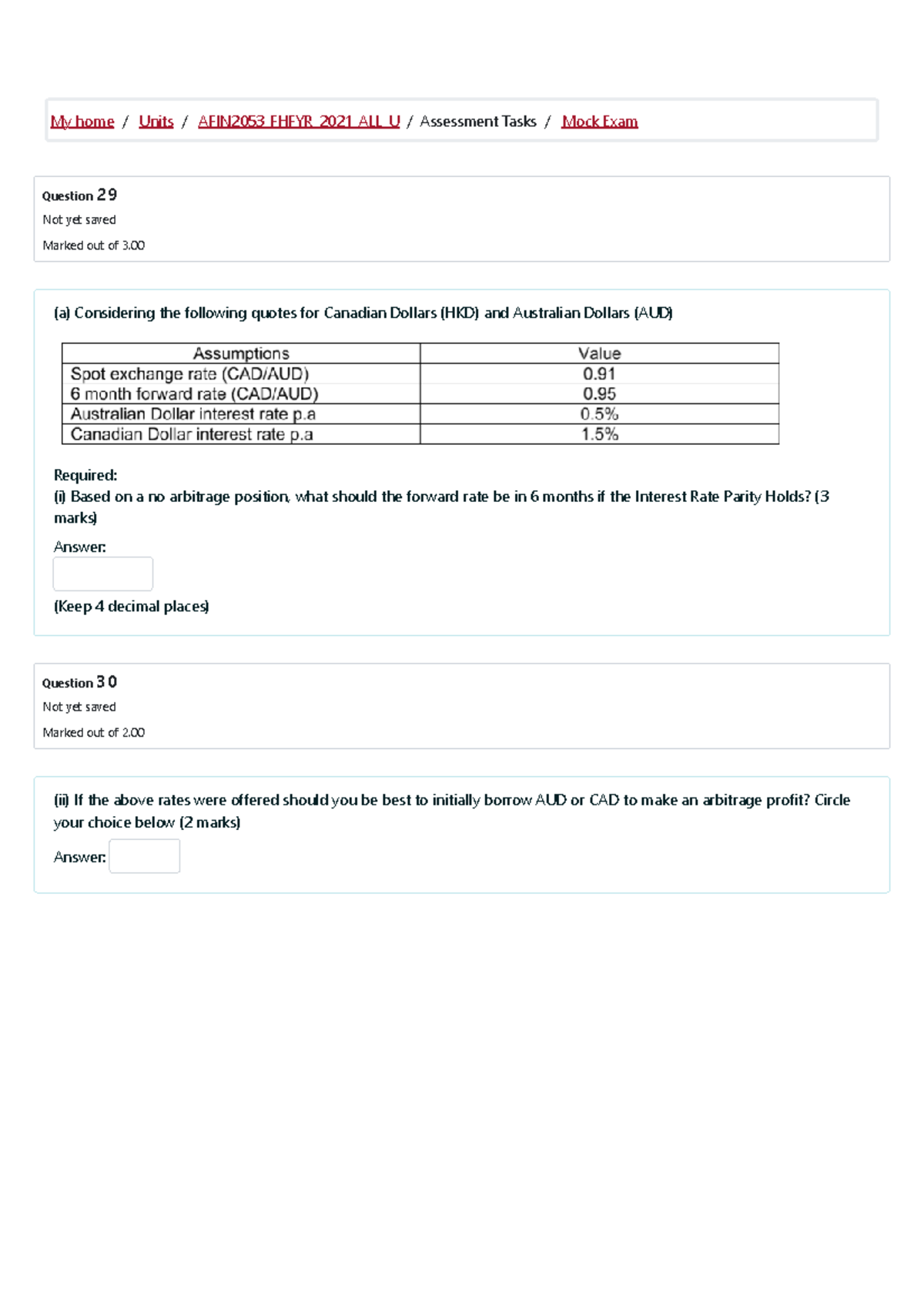Mock Exams 2021 - My home/ Units/ AFIN2053_FHFYR_2021_ALL_U/Assessment ...