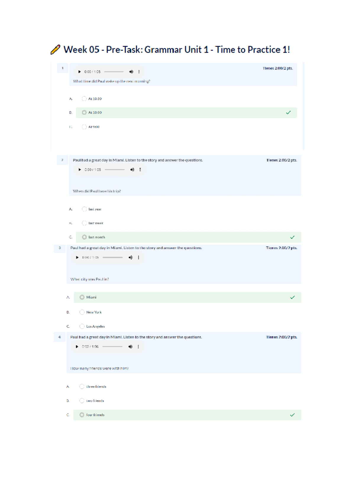 Week 05 - Pre-Task Grammar Unit 1 - Time to Practice 1 - Ingles III ...