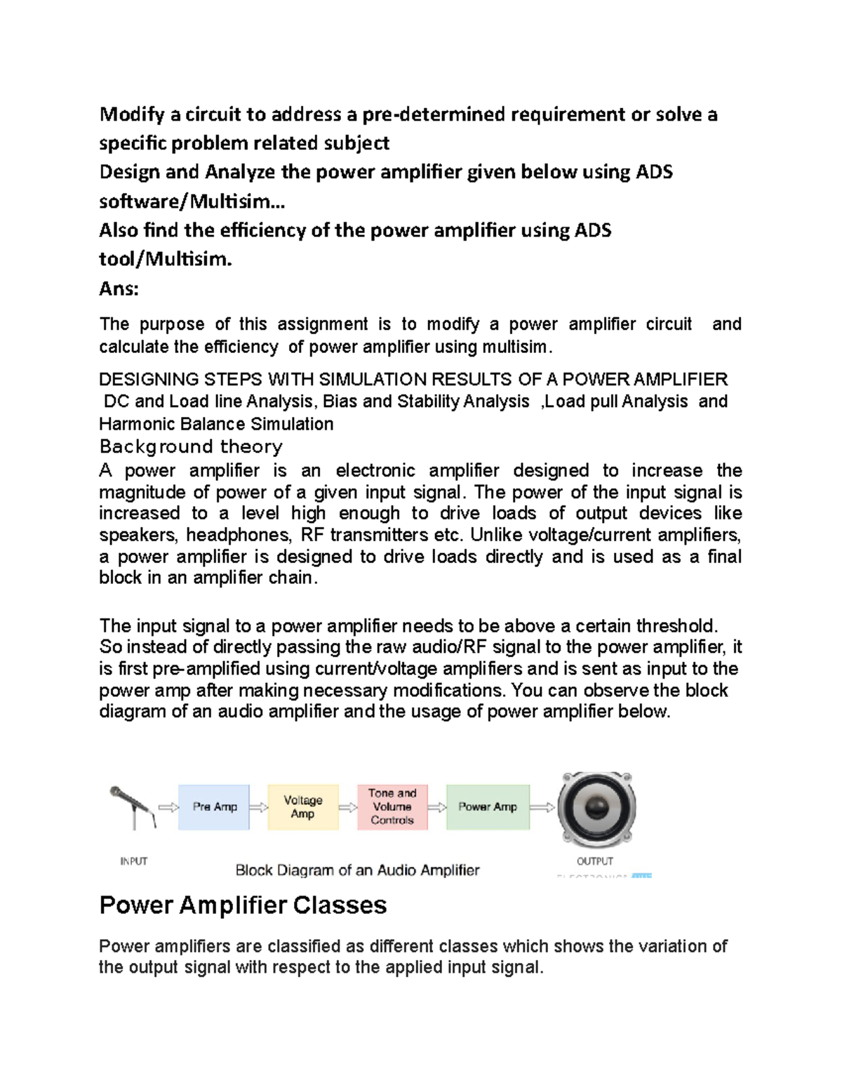 Audio power amplifier design software
