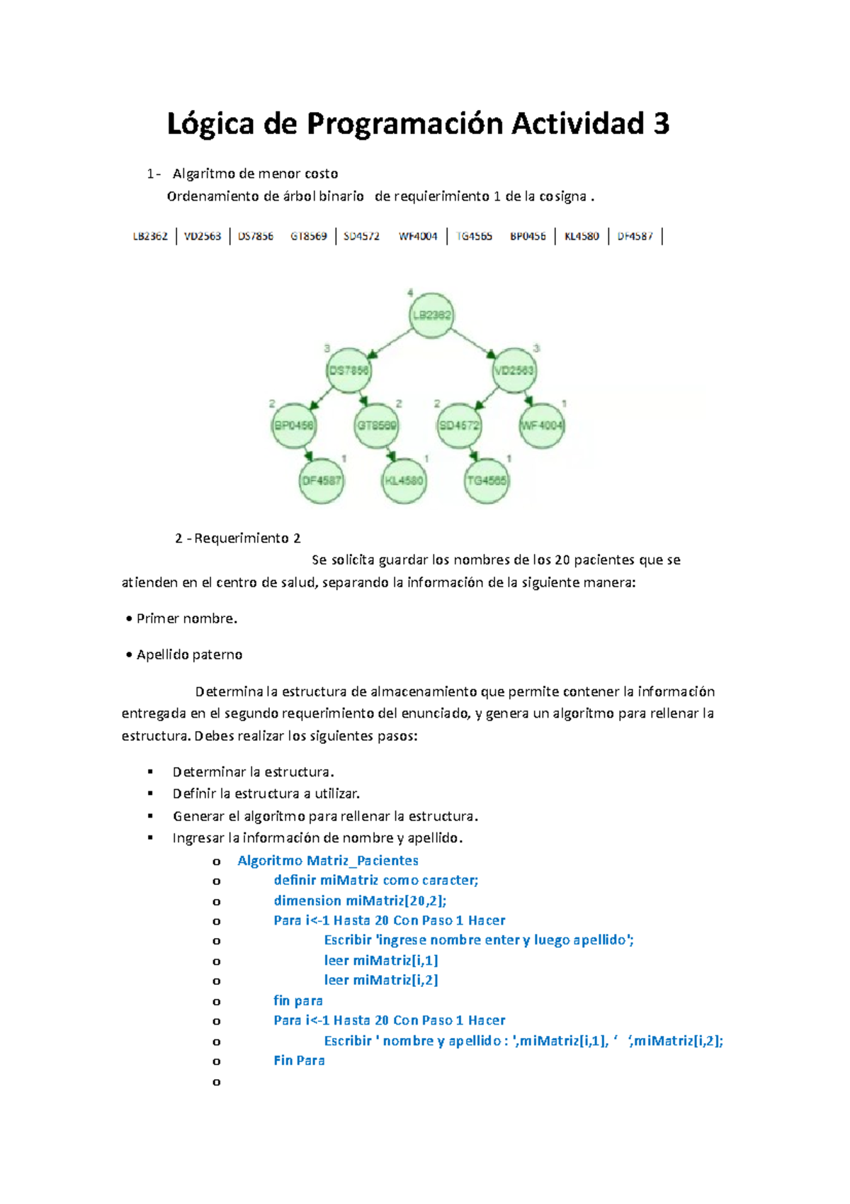 Lógica de Programación Actividad 3 - Lógica de Programación Actividad 3 ...