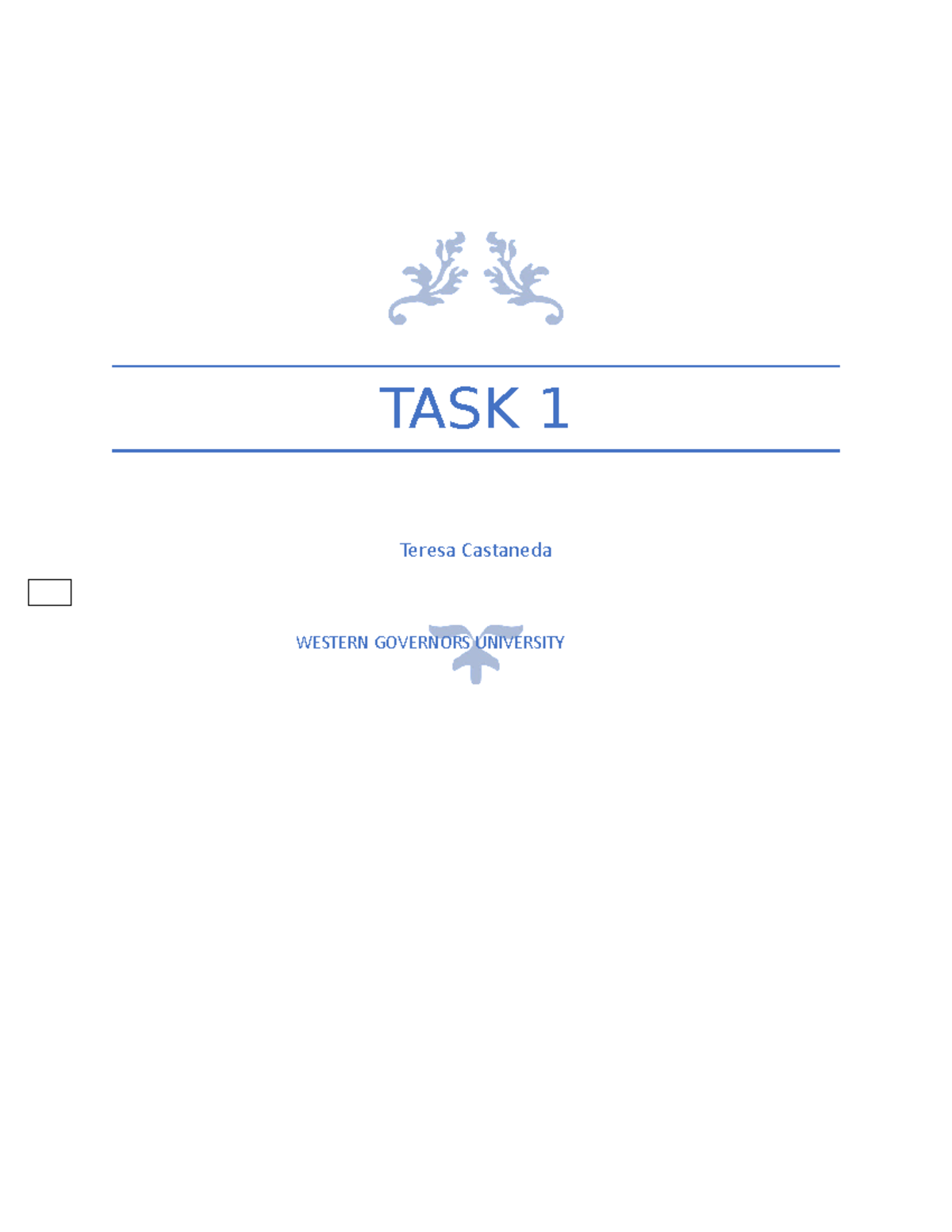 C200 Task 1 Clifton - TASK 1 Teresa Castaneda WESTERN GOVERNORS ...