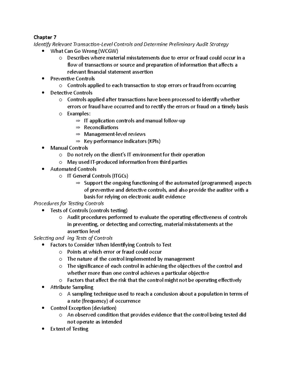 Chapter 7 Notes - Stilwell - Chapter 7 Identify Relevant Transaction ...