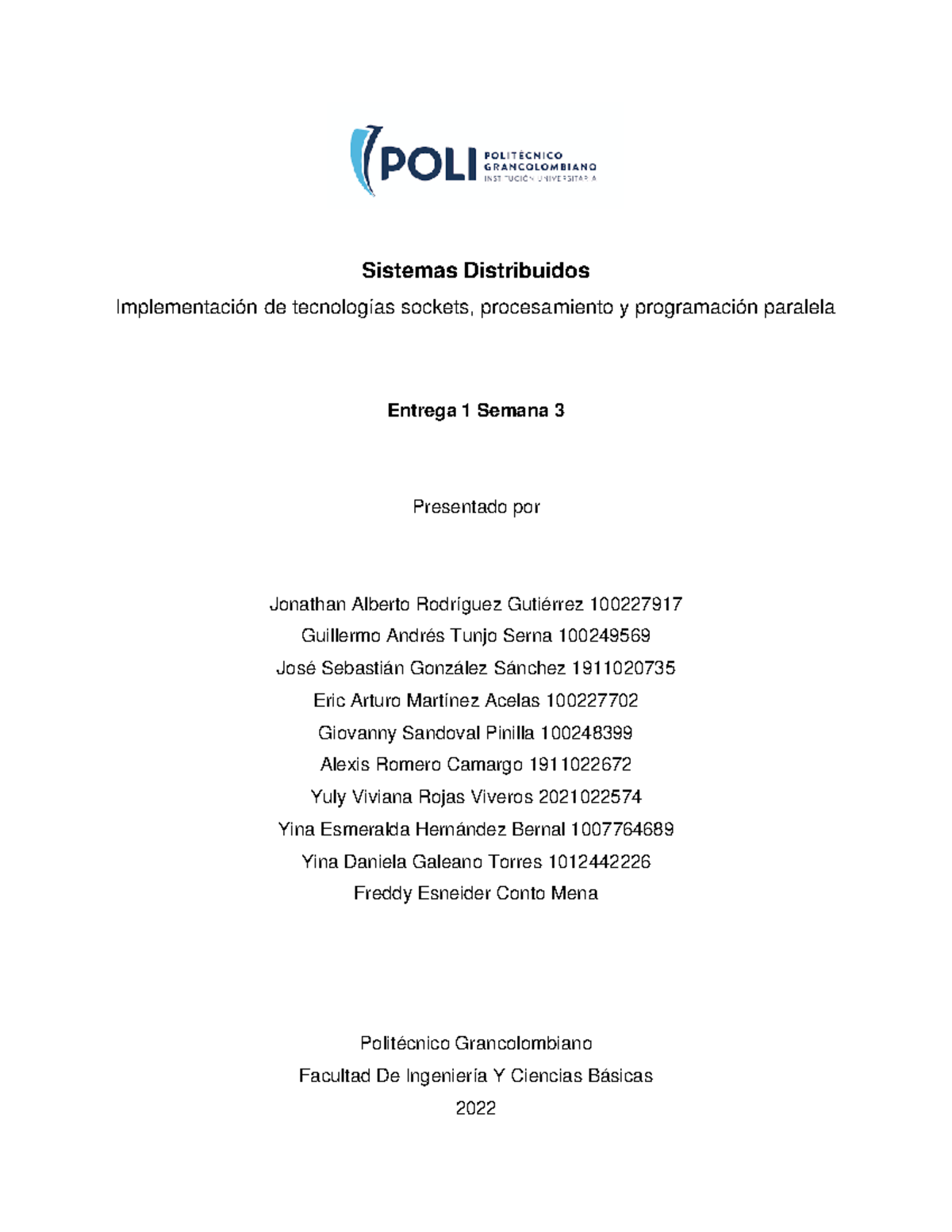Entrega 1 Semana 3 Sistemas Distribuidos-2 - Sistemas Distribuidos ...
