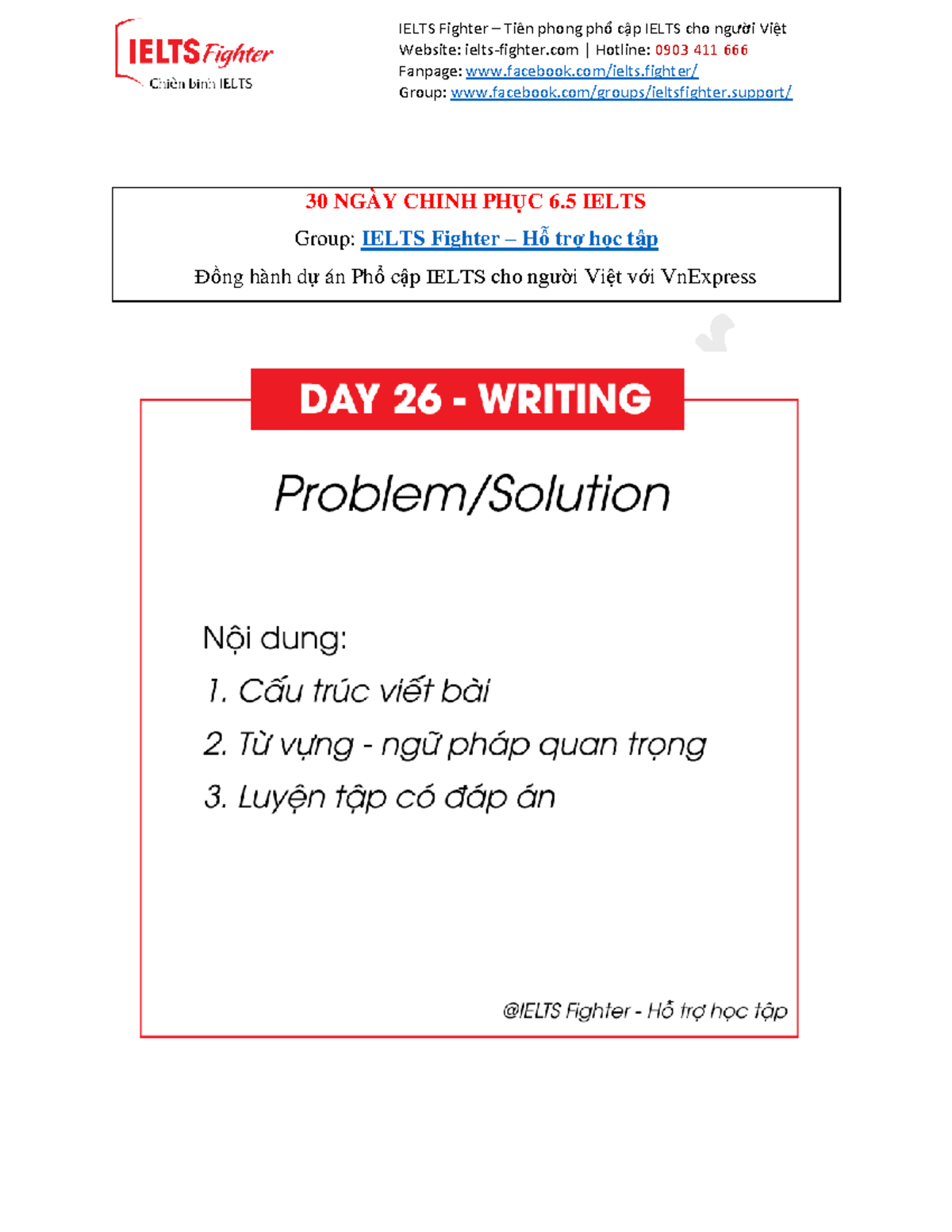 Day 26 - Writing Task 2 - Problem-Solution- Dự án 30 ngày chinh phục 6. ...
