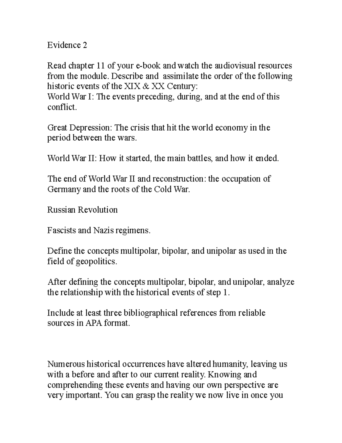 Evidencia 2 contemporary - Evidence 2 Read chapter 11 of your e-book ...