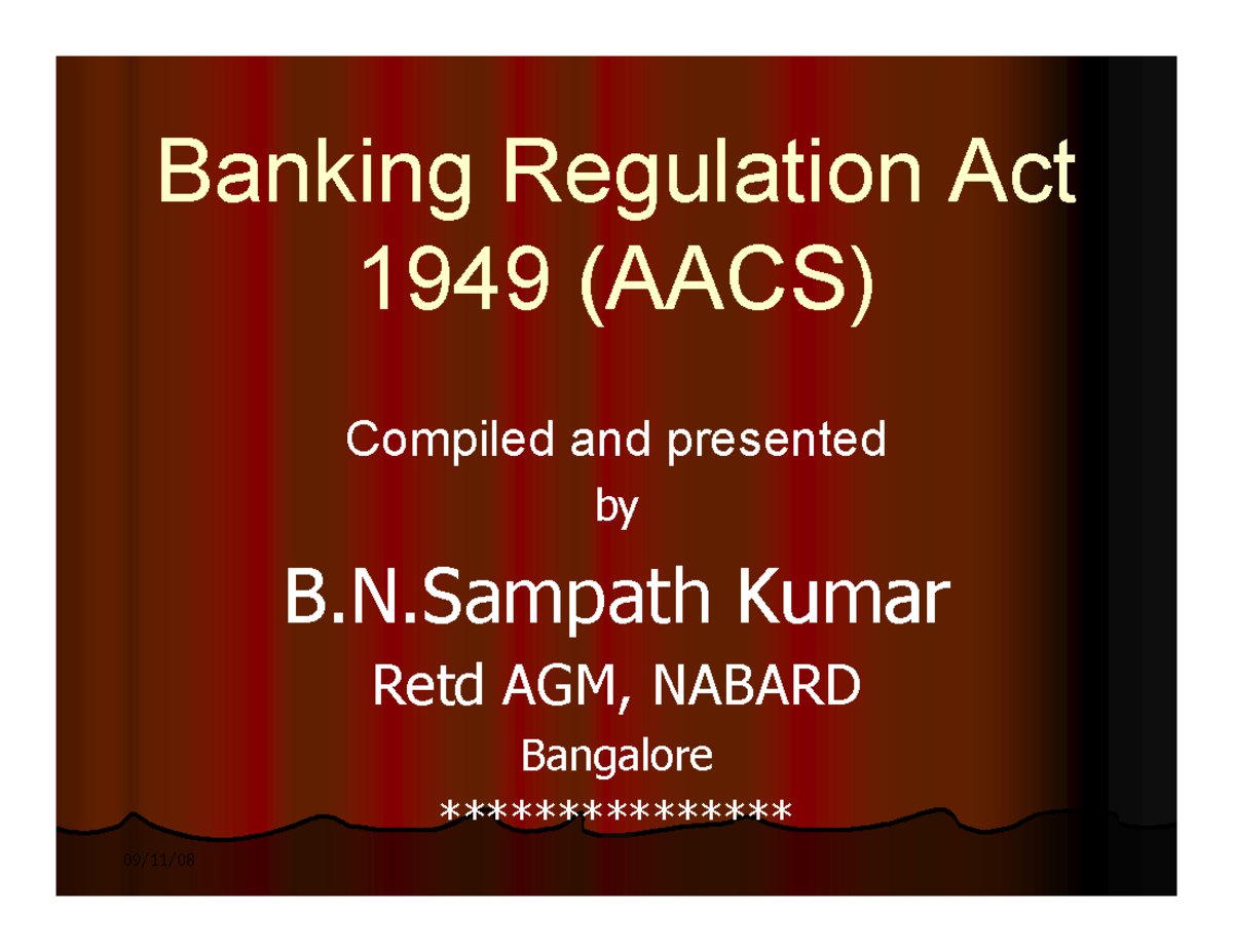 BR act - dnclsdjcl,mc - Banking Regulation ActBanking Regulation Act ...