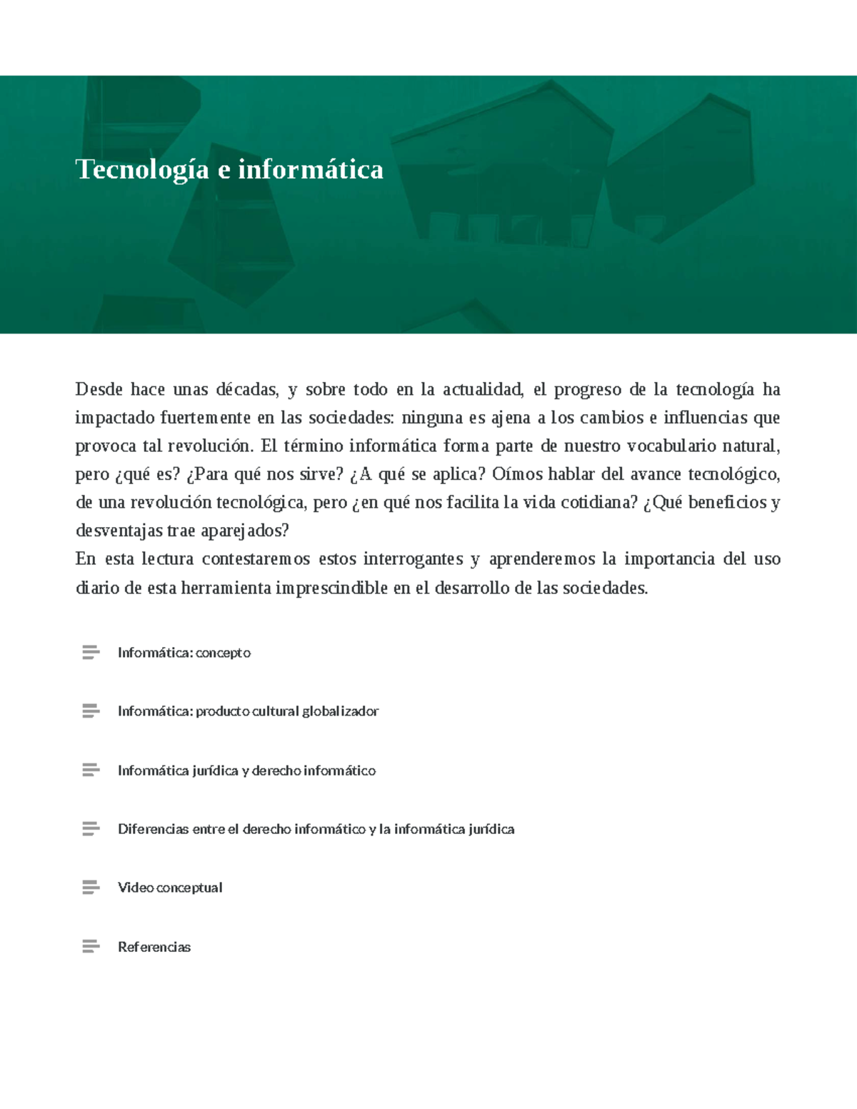 L1Tecnología e informática - Lectura 1 - Módulo 1 - xxxxx - Desde hace ...