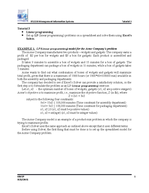Tutorial MIS number 6_1 - IFS2230 Management Information Systems ...