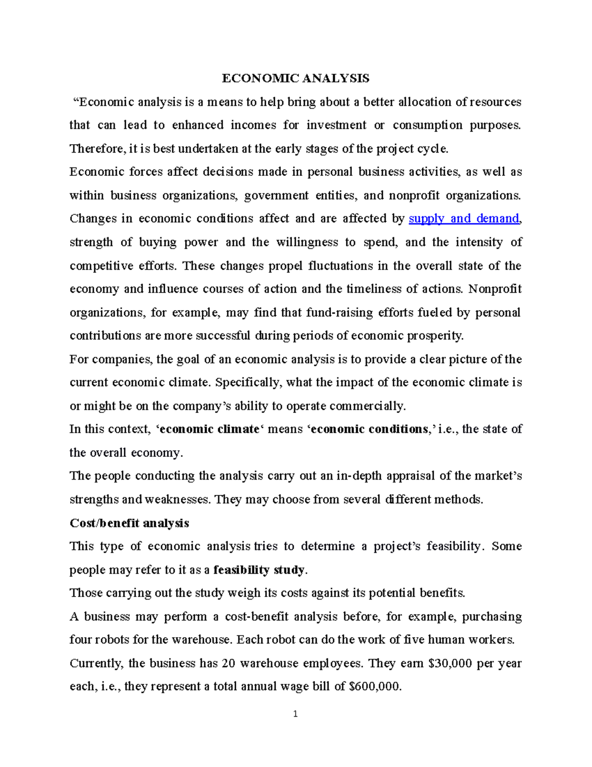 Economic Analysis - Book - ECONOMIC ANALYSIS analysis is a means to ...