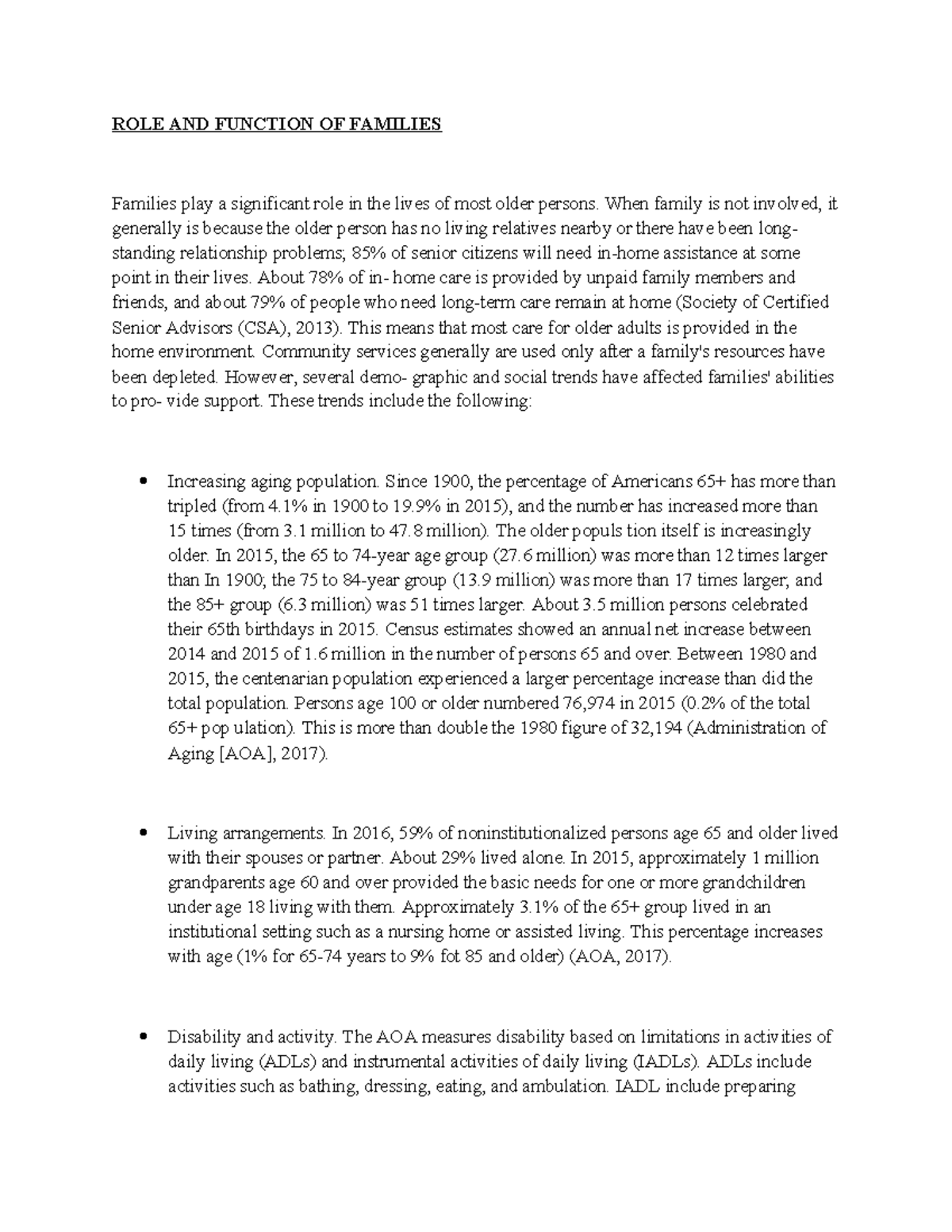 Family influence - NCM - ROLE AND FUNCTION OF FAMILIES Families play a ...