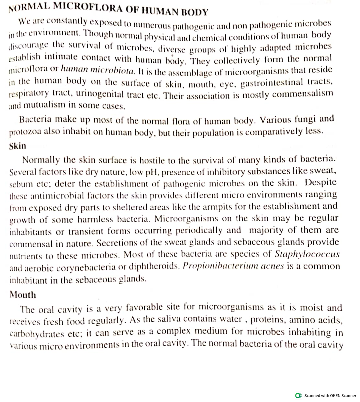 Microflora of human body - Bsc zoology - Studocu