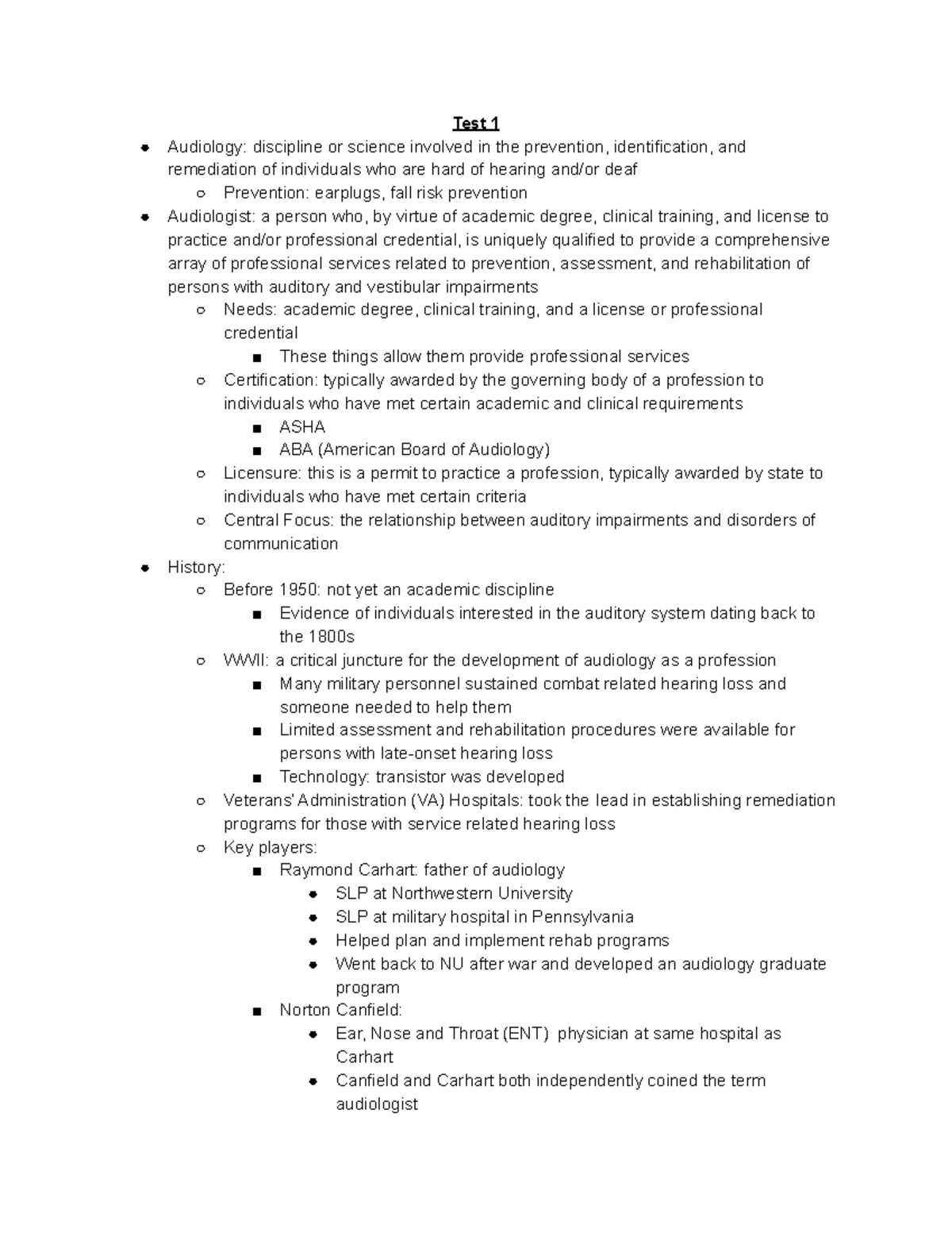 Hearing and Balance Notes - Test 1 Audiology: discipline or science ...