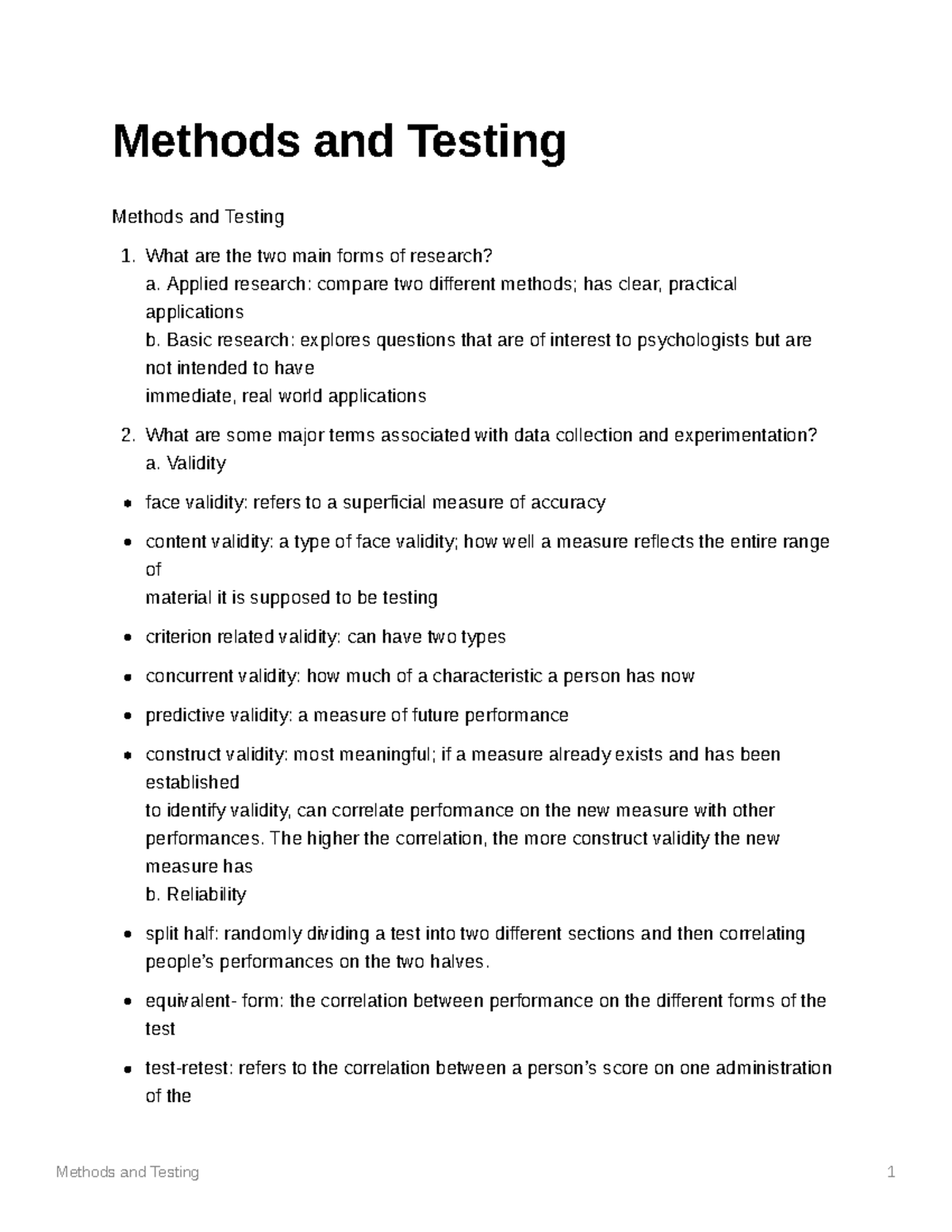 Methods and Testing - In class notes - Methods and Testing Methods and ...
