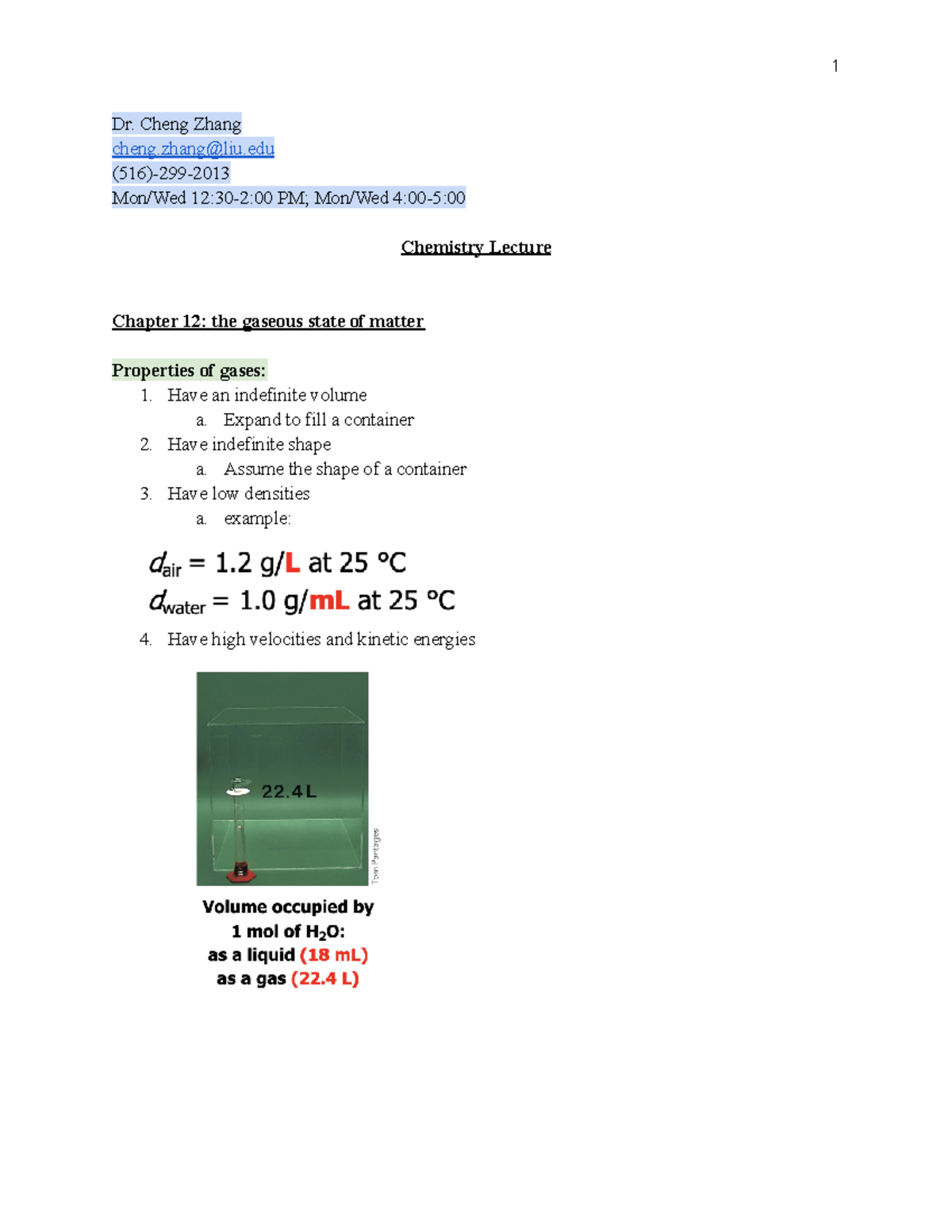 Chem 6 notes- test 2 - Dr. Cheng Zhang cheng@liu (516)-299- Mon/Wed 12: ...